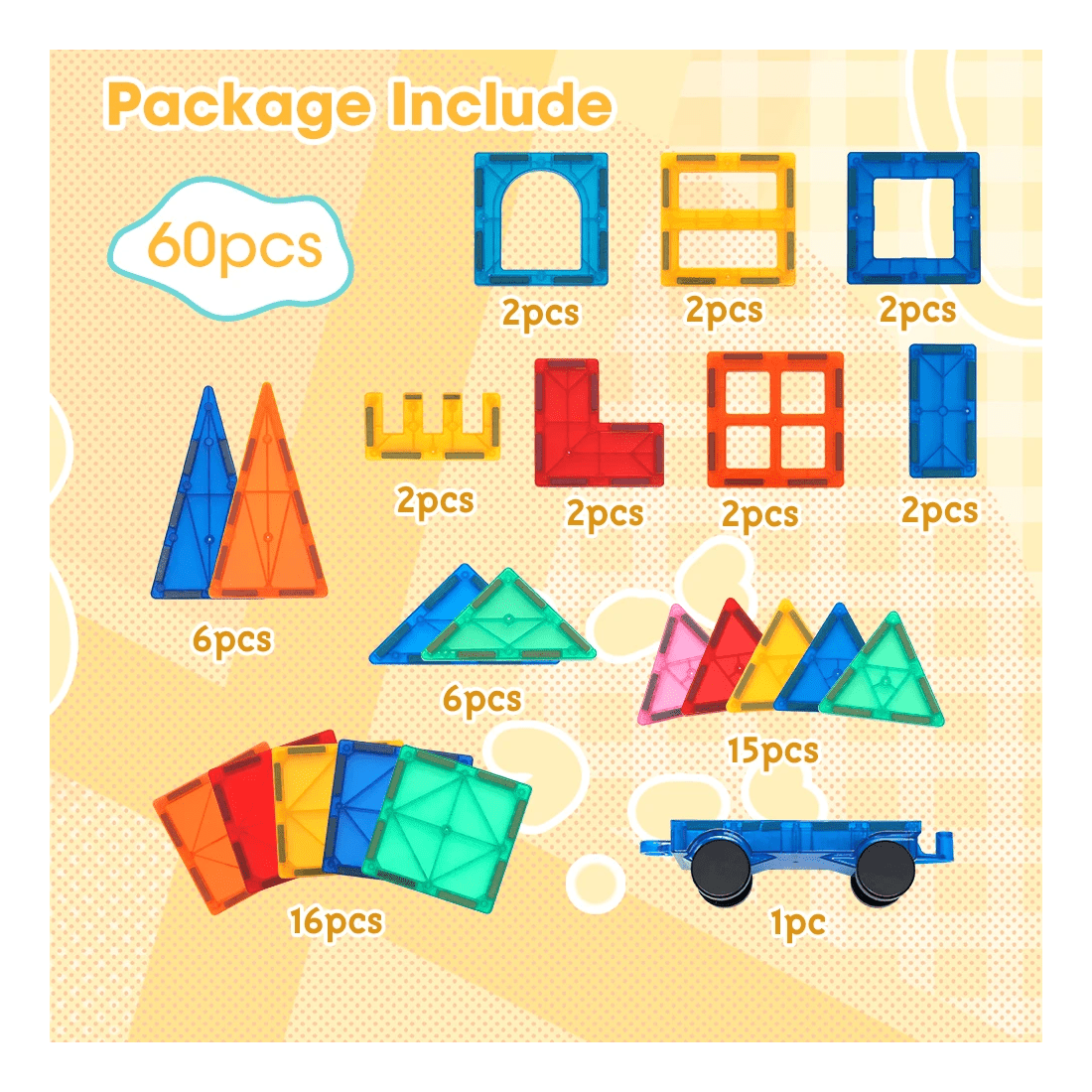 Playpals Kids Magnetic Tiles Blocks Building Educational Toys Child ...