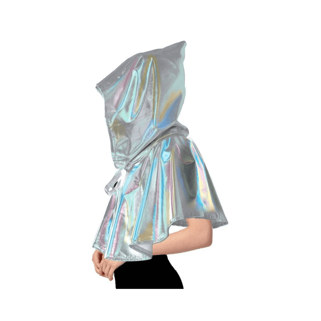 BR Costumes Iridescent Metallic Mini Hooded Cape for Halloween Costume ...