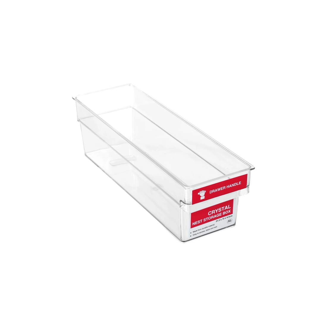 BOXSWEDEN Crystal Nest Storage Box Stackable Drawer Handle Durable 31.5cm - plain - Kmart