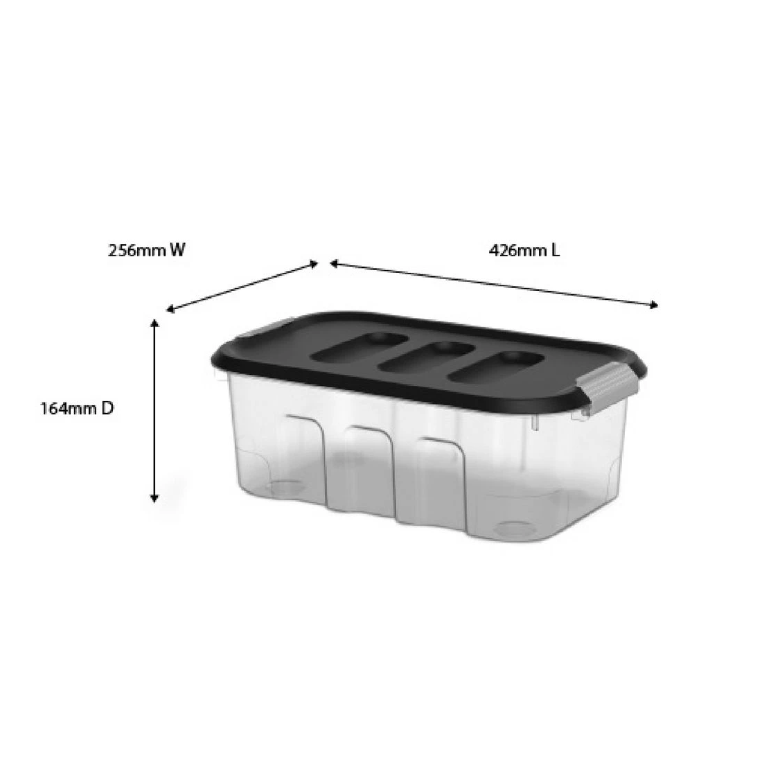 J.Burrows 11L Modular Storage Container Clear/Grey - Kmart
