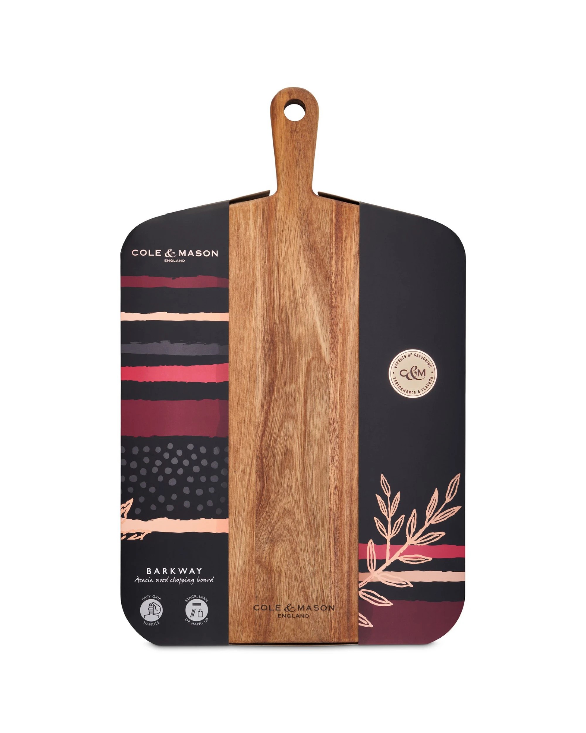 Cole & Mason Barkway Acacia Chopping & Serving Board - Large (D52.2 x ...