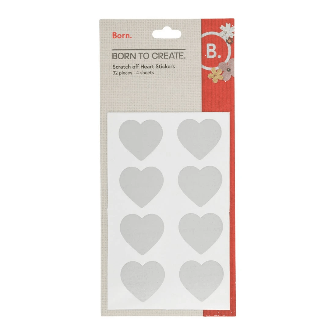 Born Scratch Heart Stickers 32 Pack - Kmart