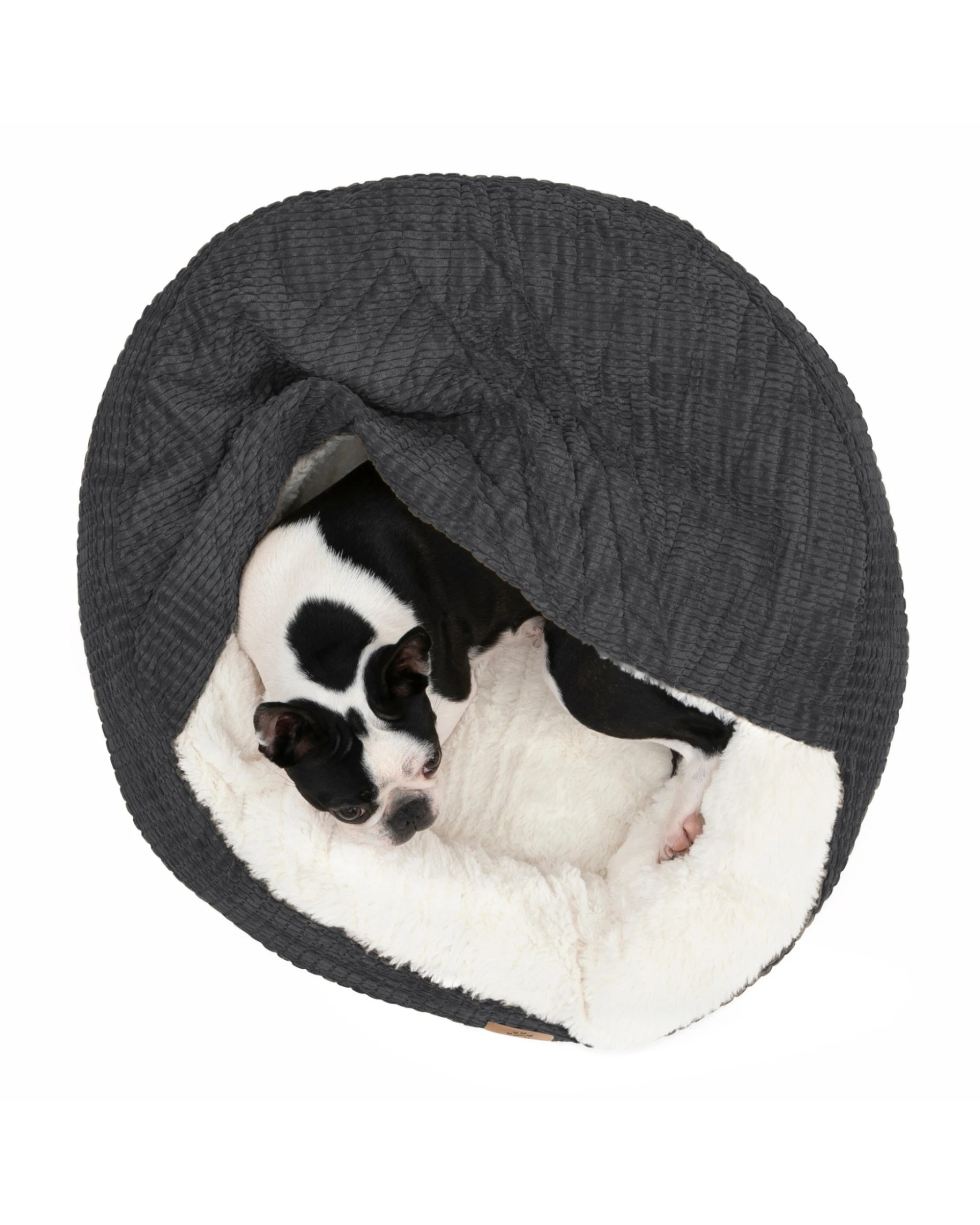 Charlie's Snookie Hooded Calming Dog Bed Large - Charcoal - Kmart