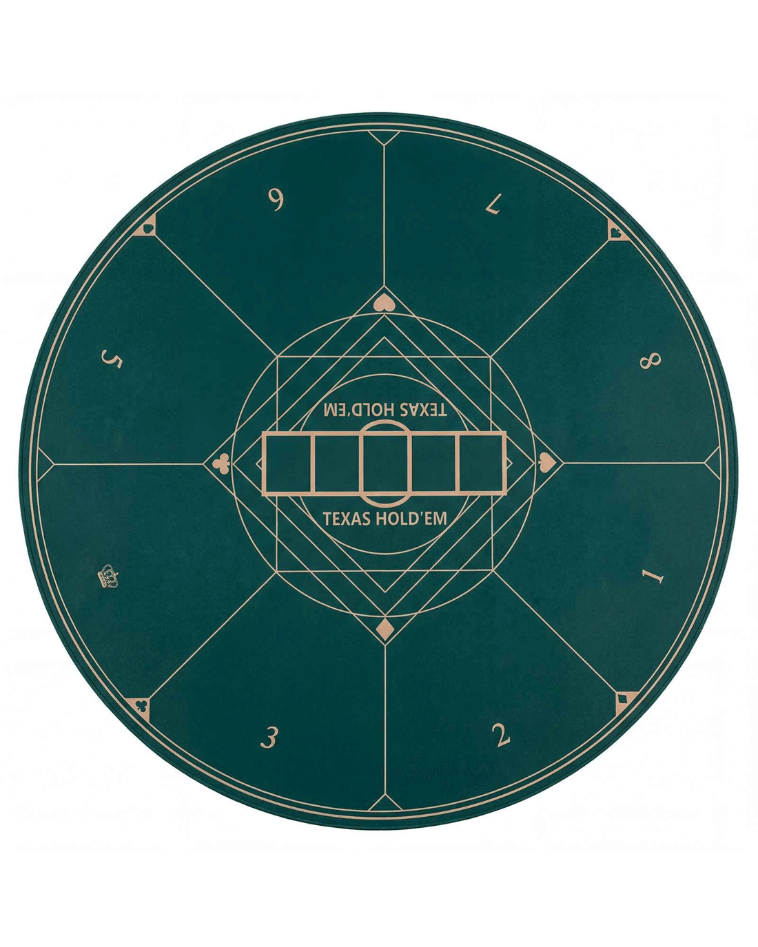 Costway Round Poker Mat Texas Holdem 140cm Table Layout 8 Player Card ...
