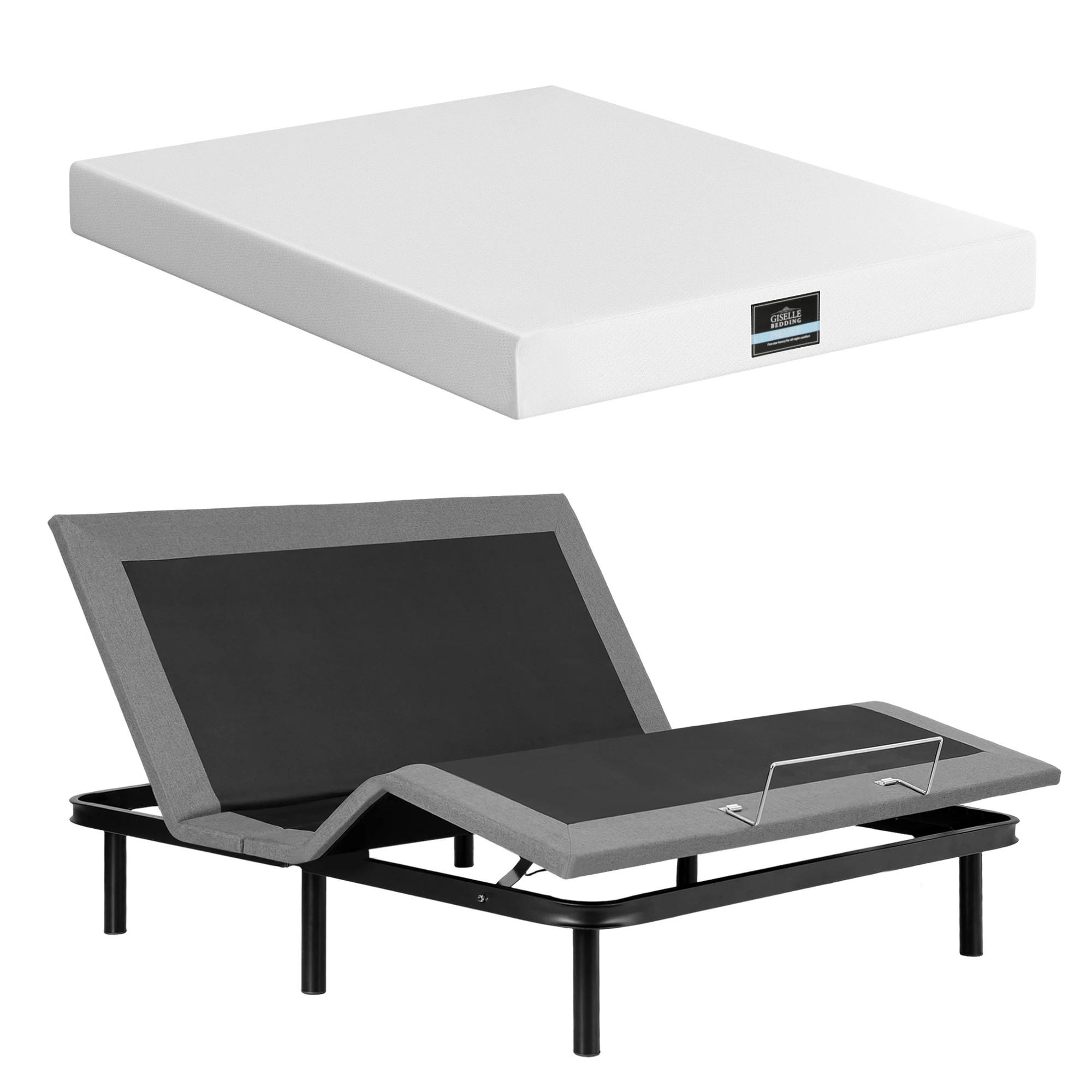 Artiss King Size Adjustable Bed Frame with Giselle Cooling Gel-Infused ...