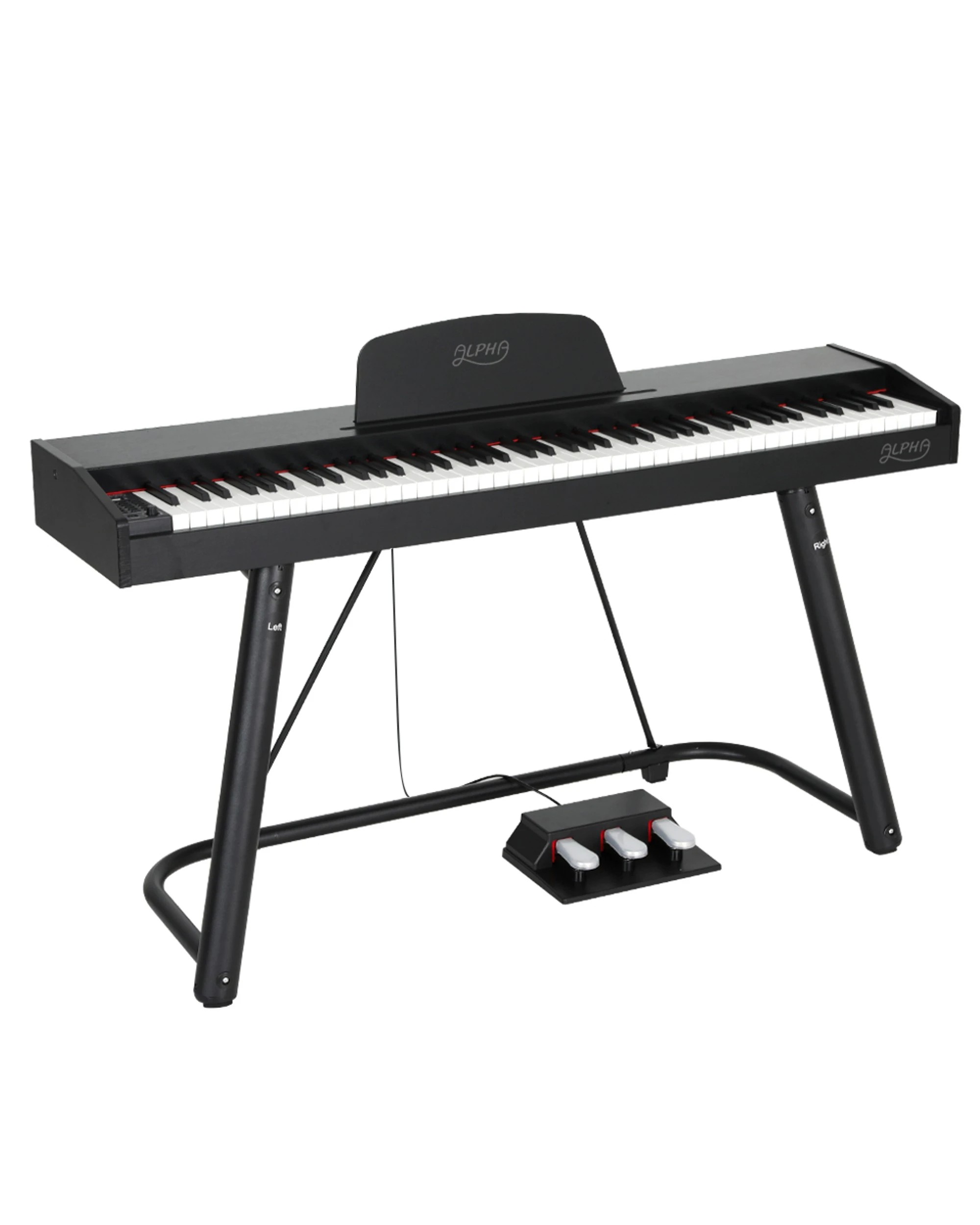 Alpha 88 Keys Electronic Piano Keyboard Digital Electric w/ Stand Semi ...