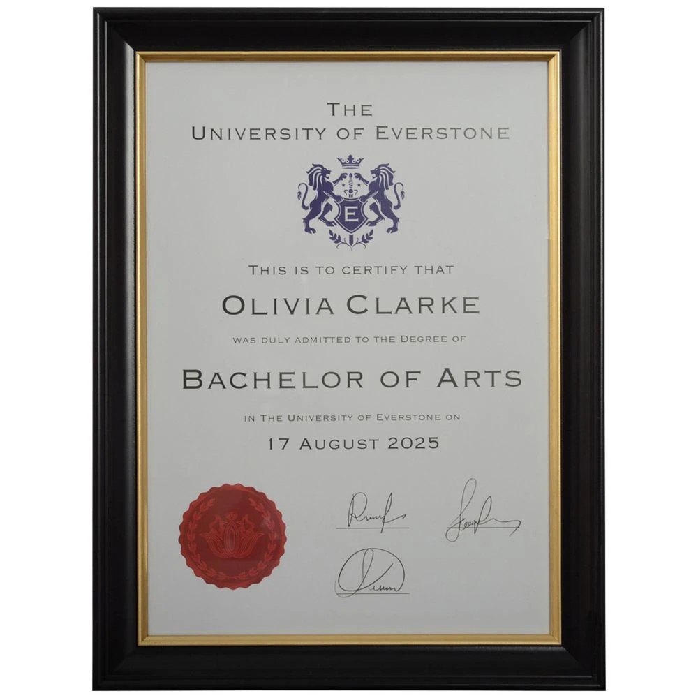 Boston A3 Certificate Frame Dark Mahogany and Gold - Kmart