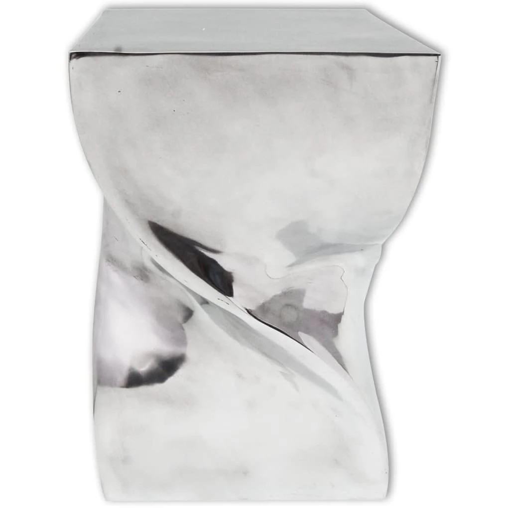 vidaXL Stool/side Table Twisted Shape Aluminium - Silver - Kmart