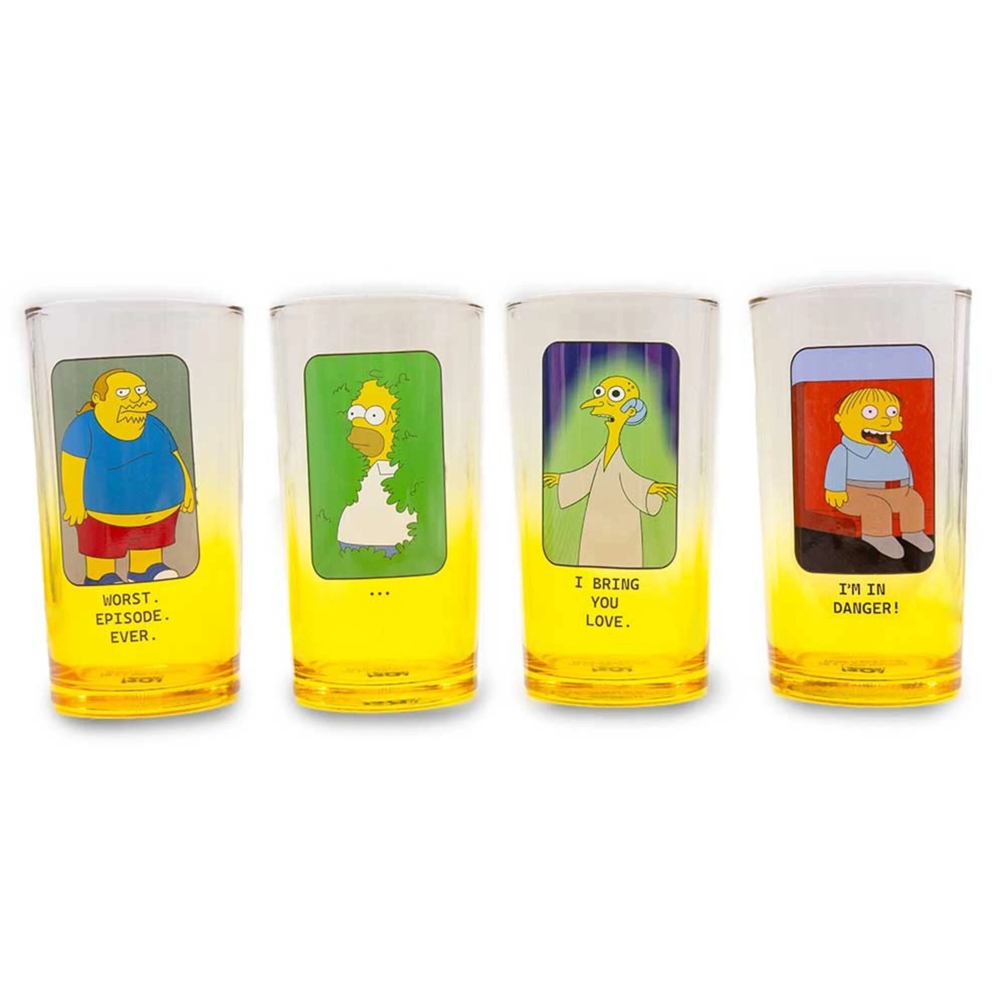 The Simpsons - Springfield Characters Memes Glass 4-Pack - Kmart