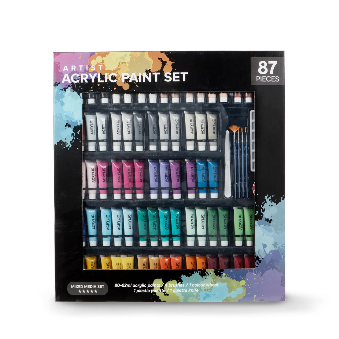 87 Piece Acrylic Paint Set - Kmart