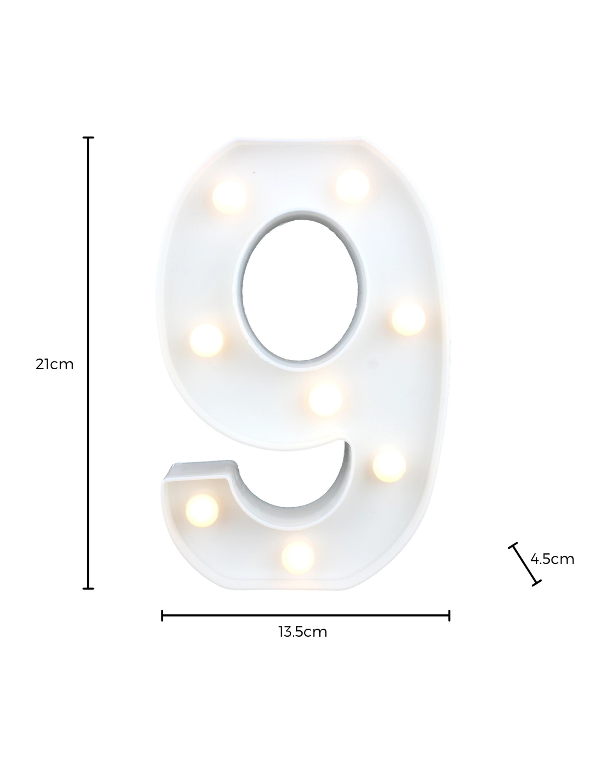 Partyrama LED Light Up Number 9 White - Kmart