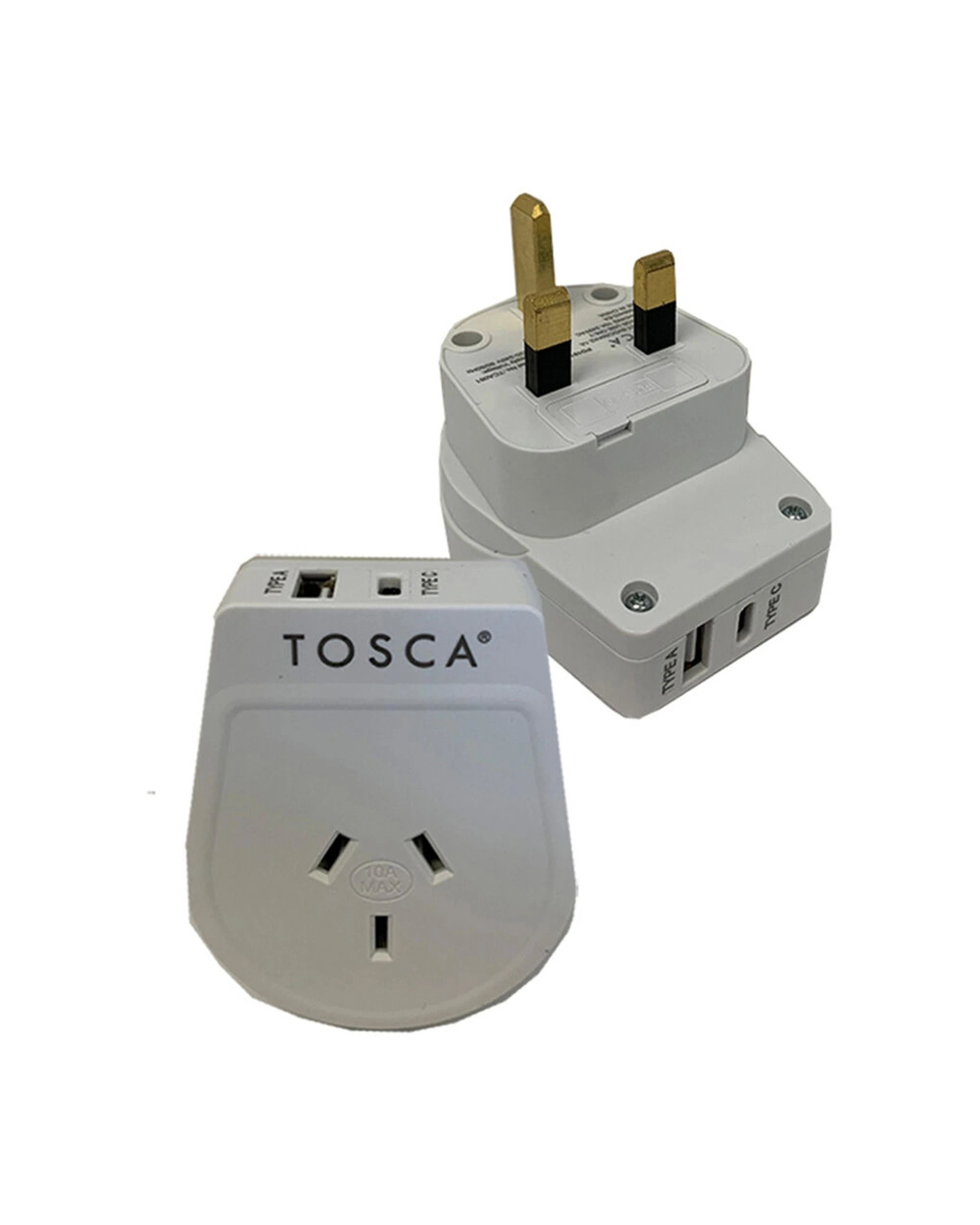 Tosca Ob Travel Power Adapter Converter Plug With Usb A&C Uk/Hk - White ...