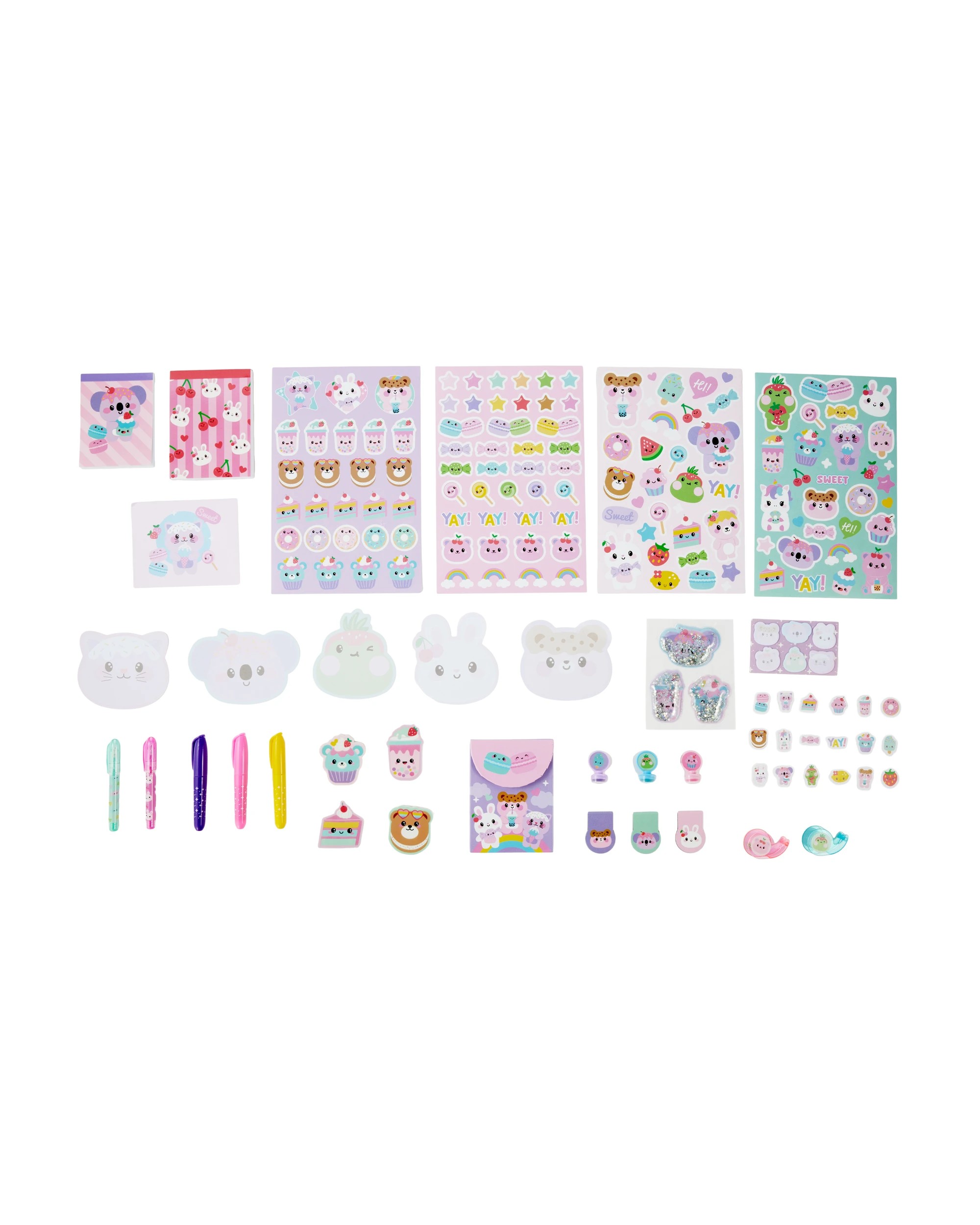 52 Piece Cutesy Stationery Set - Kmart