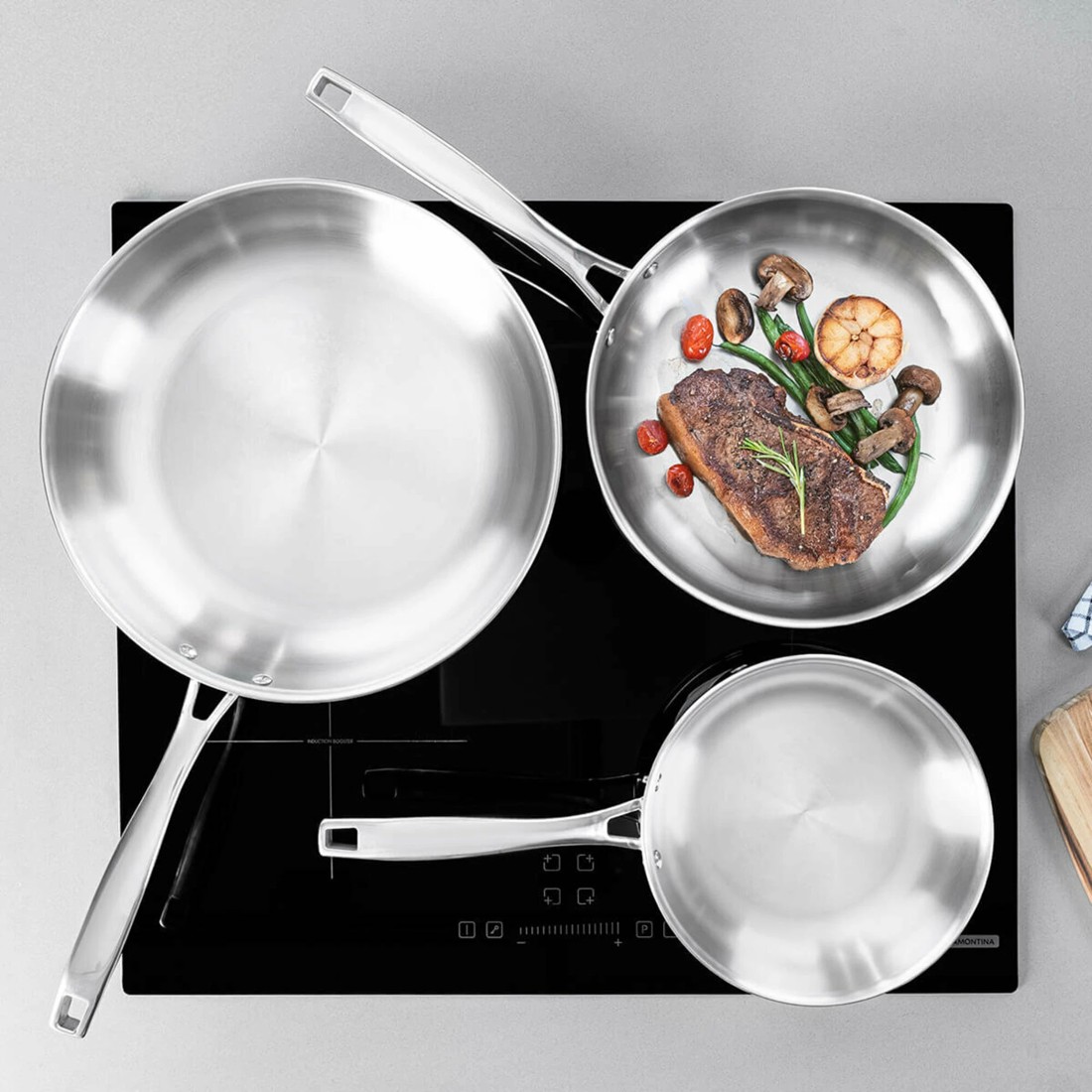 Tramontina Grano 20cm Tri-Ply Clad Stainless Steel Frying Pan - Kmart