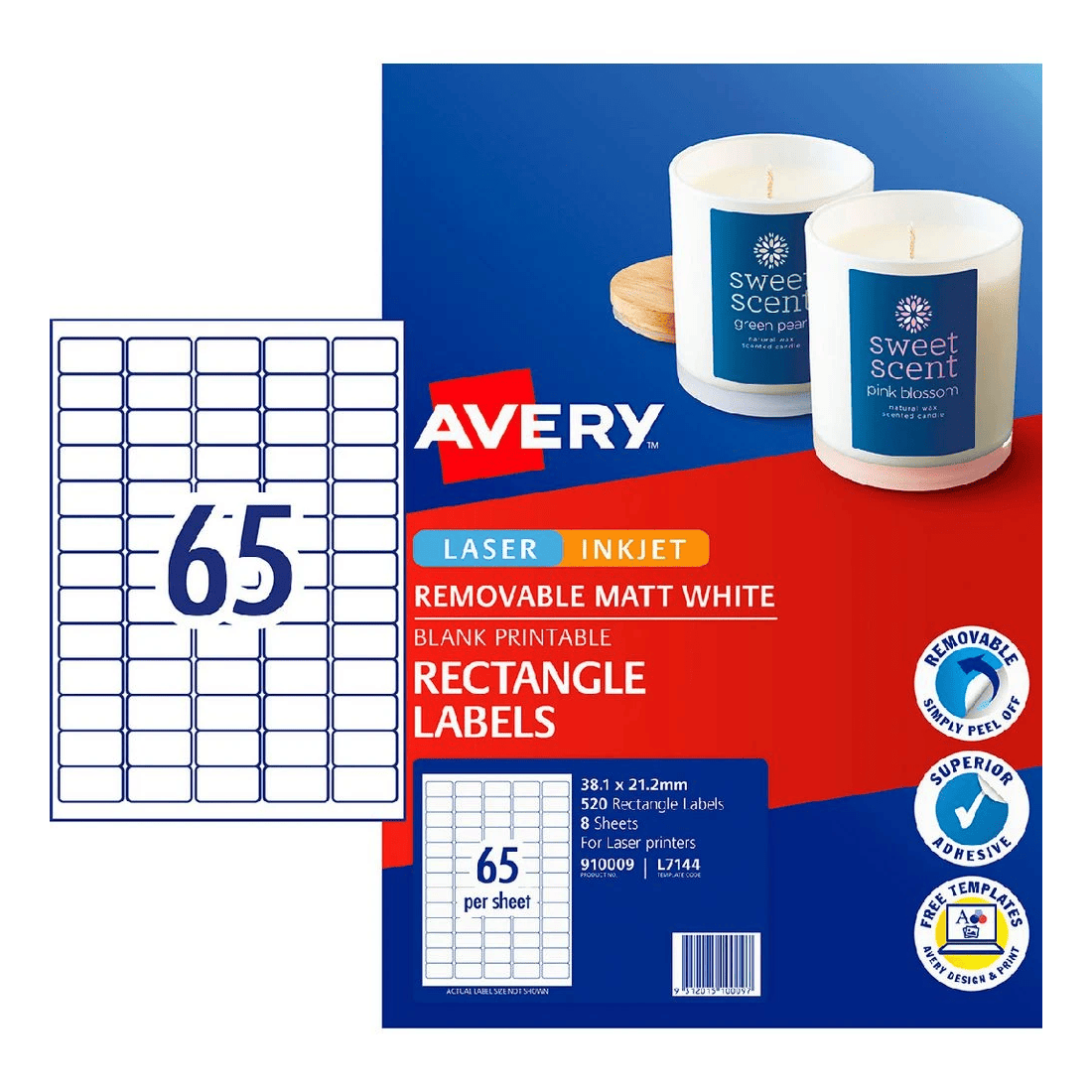 Avery Matte White Rectangular Pricing Labels 520 Pack - Kmart