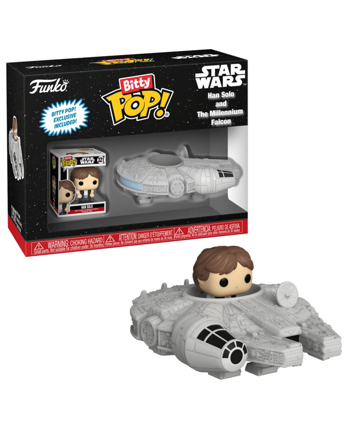 Star Wars Han Solo With Millenium Falcon Bitty Ride Funko POP! Vinyl ...