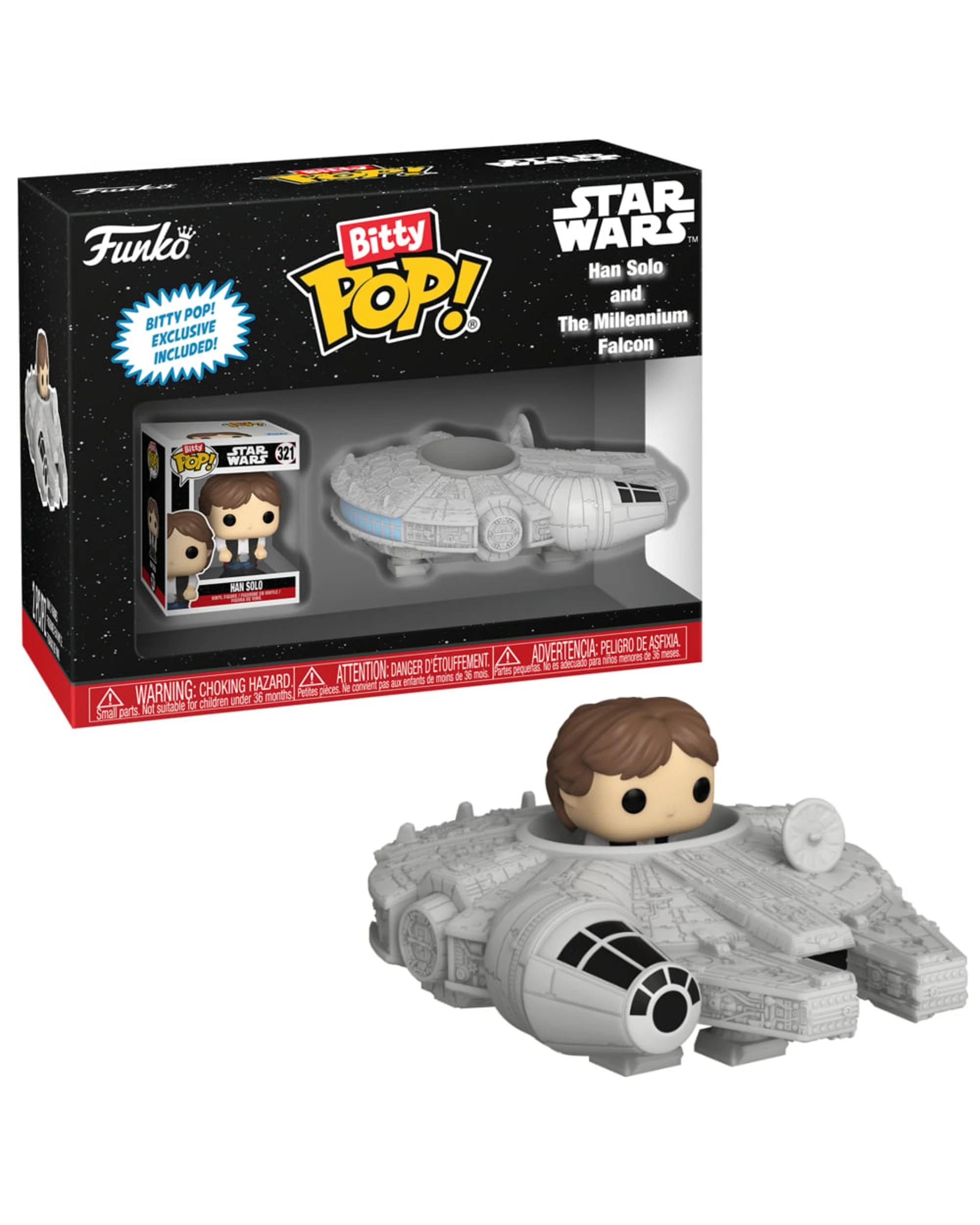 Star Wars Han Solo With Millenium Falcon Bitty Ride Funko POP! Vinyl ...