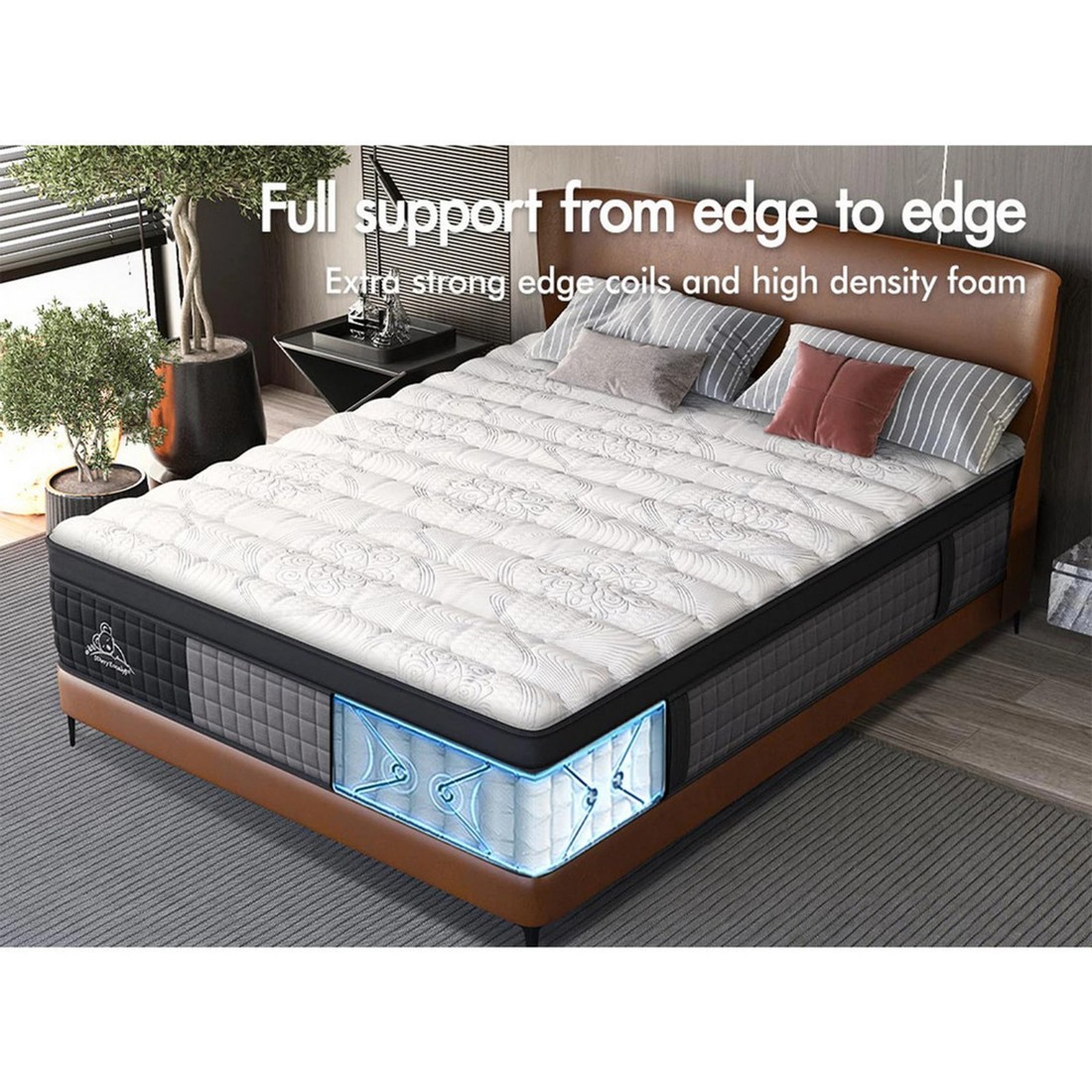 STARRY EUCALYPT Mattress Pocket Spring Latex Euro Top 34cm Aaliyah ...