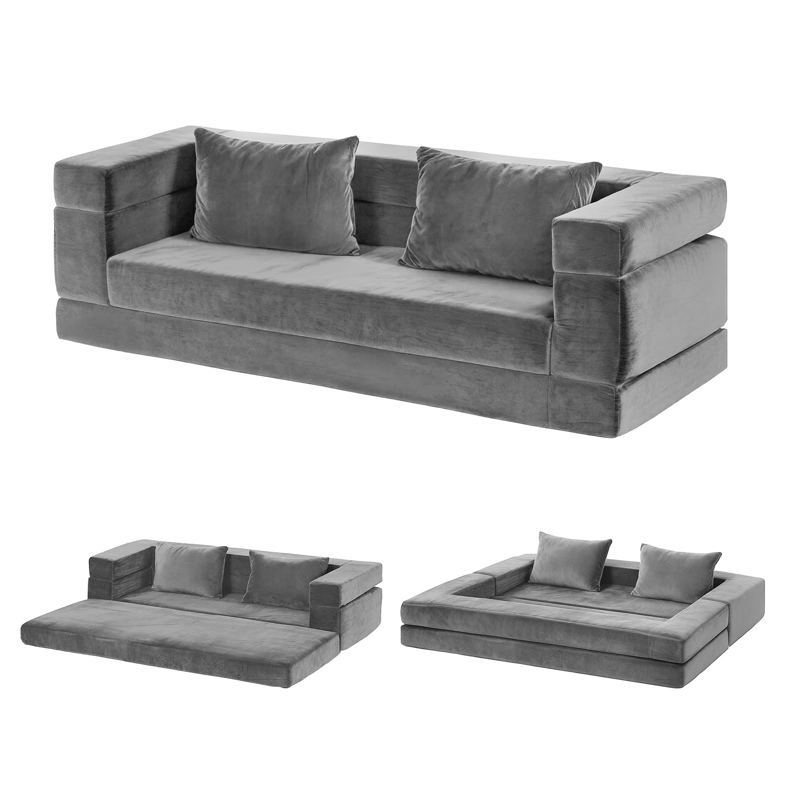 Artiss Convertible Folding Sofa Bed Pull Out Mattress Foldable Lounge ...