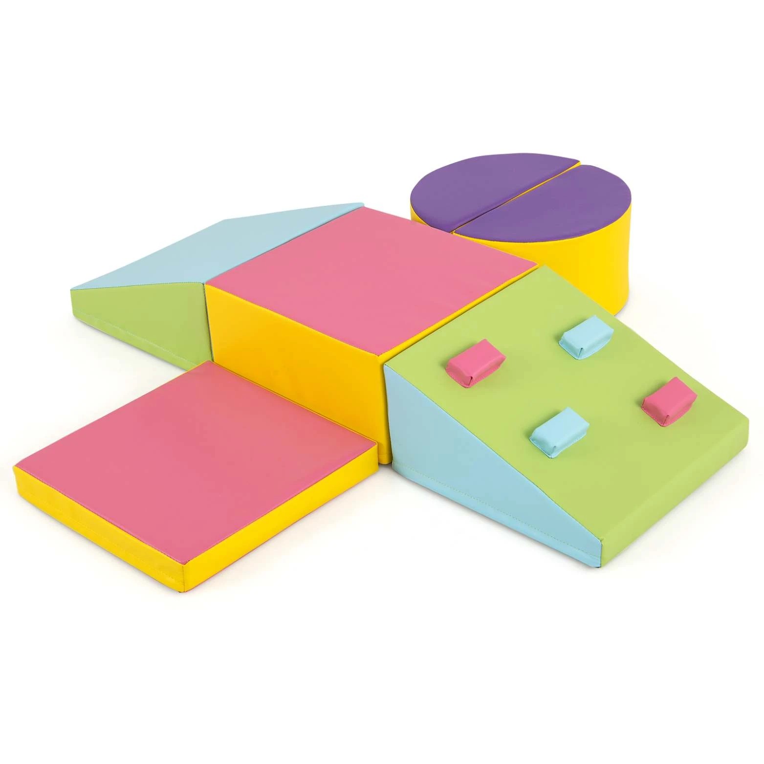 Costway 6PCS Soft Foam Climbing Blocks Indoor Play Set - Kmart