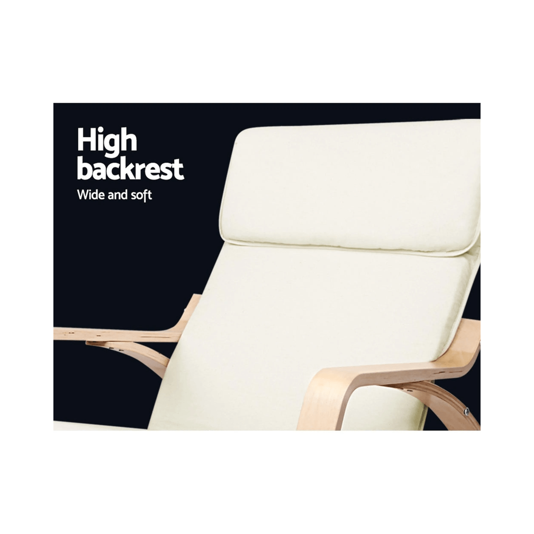 Artiss Rocking Armchair Footstool Bentwood - White - Kmart