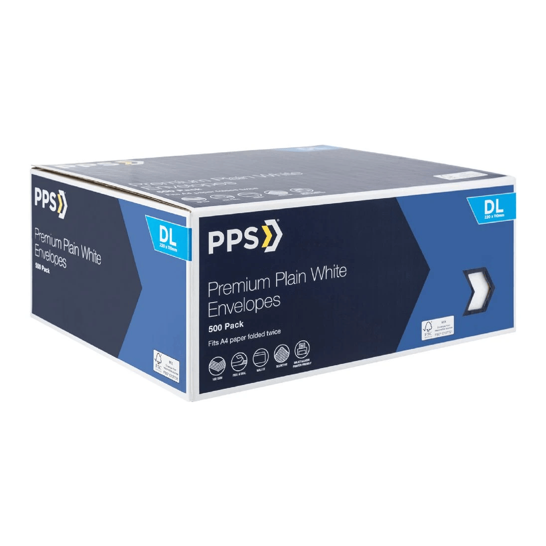 PPS Premium Plainface DL White Envelopes Box of 500 - Kmart