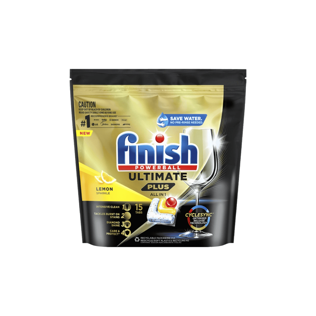 Finish Powerball Ultimate Plus All In 1 Dishwashing Tablets Lemon ...