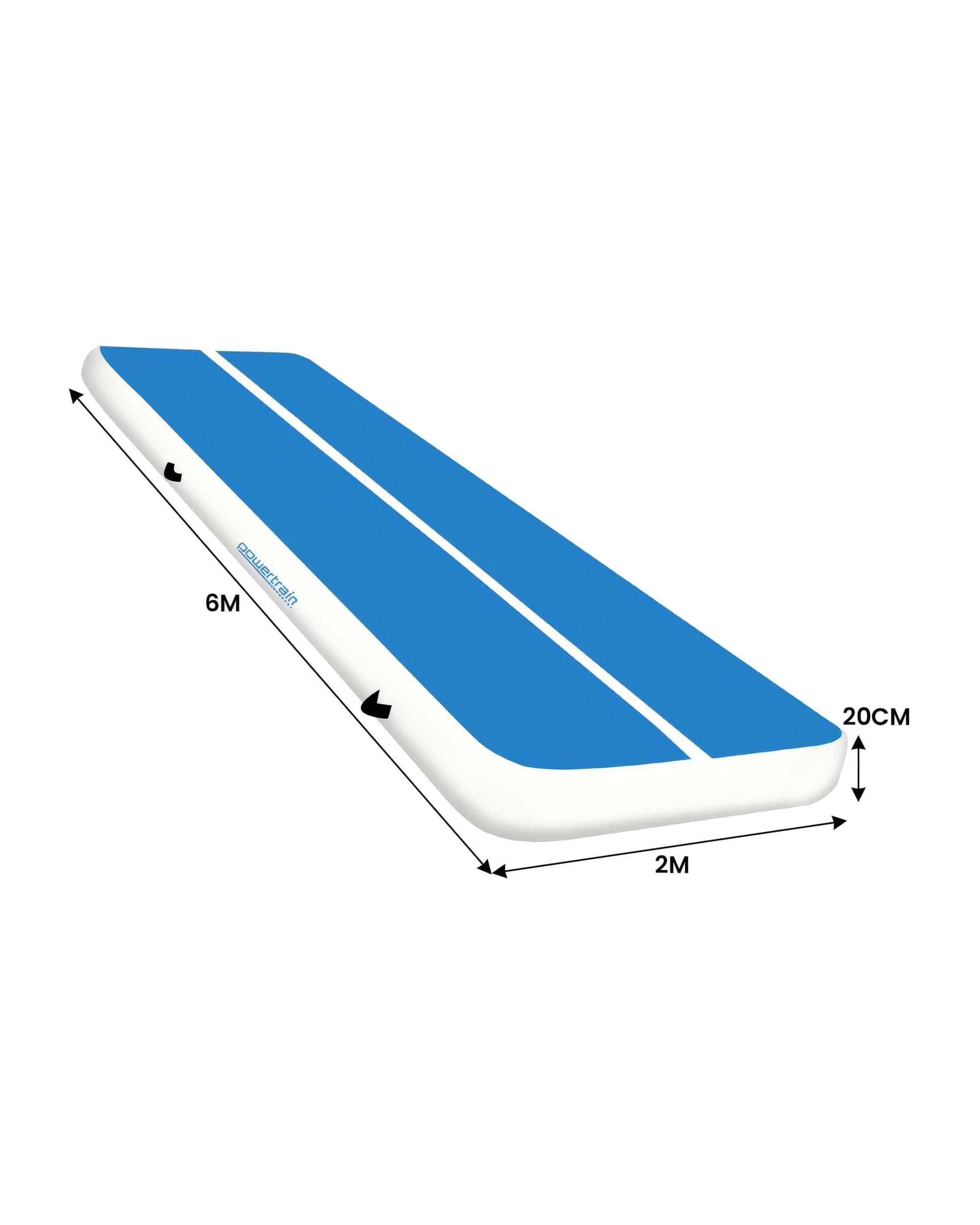 Powertrain 6M x 2M 20cm Air Track Gymnastics Tumbling Airtrack Exercise ...