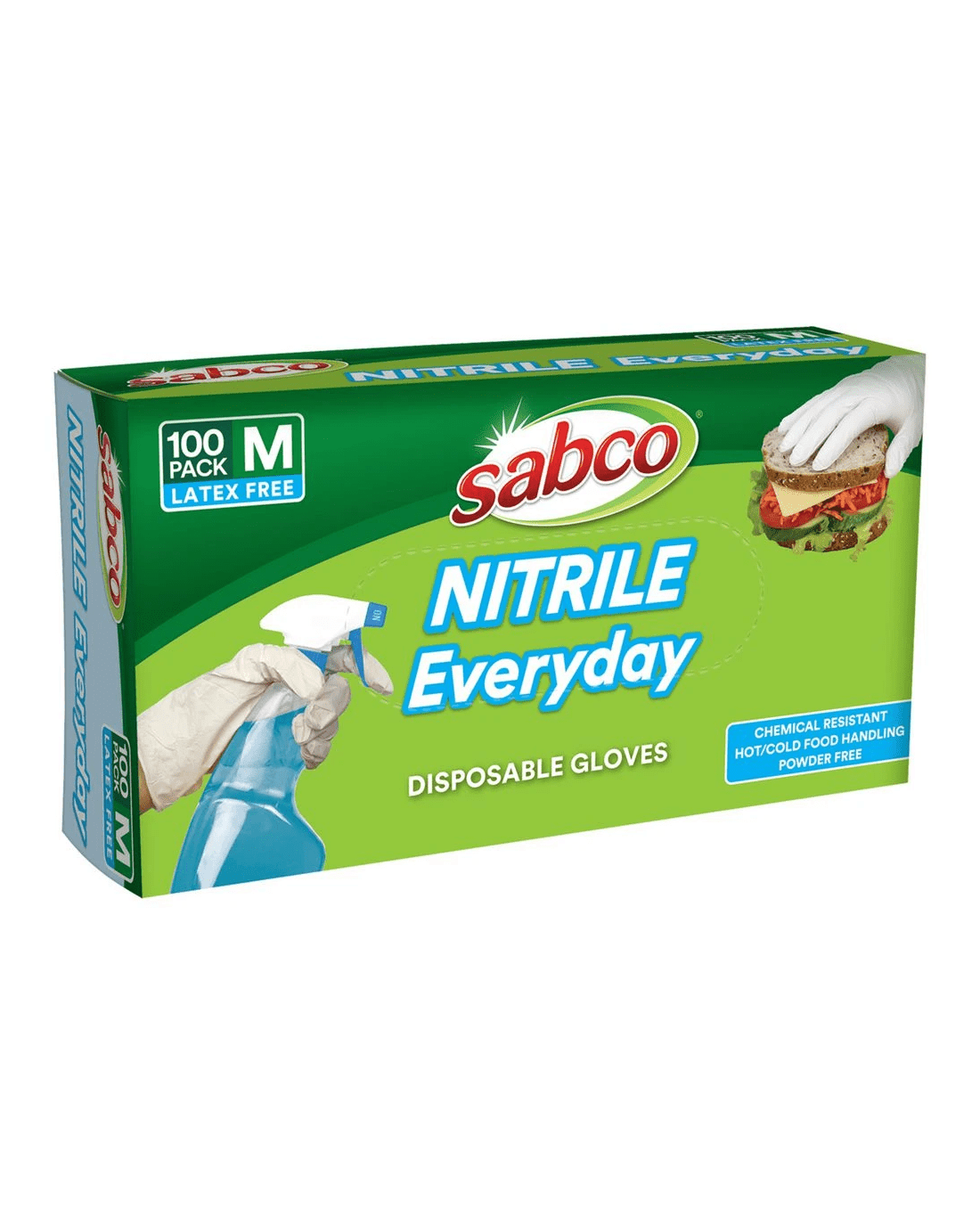 Sabco Nitrile Gloves Medium 100 Pack - Kmart