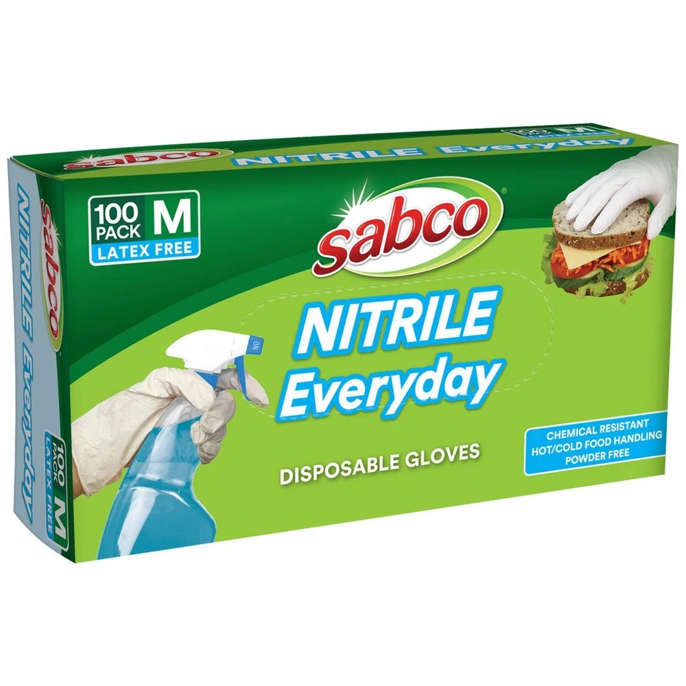 Sabco Nitrile Gloves Medium 100 Pack - Kmart