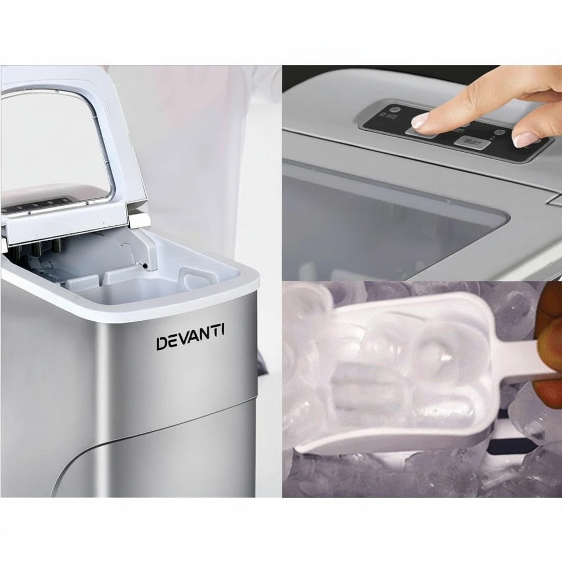Devanti 12kg Ice Maker Machine - Silver - Kmart