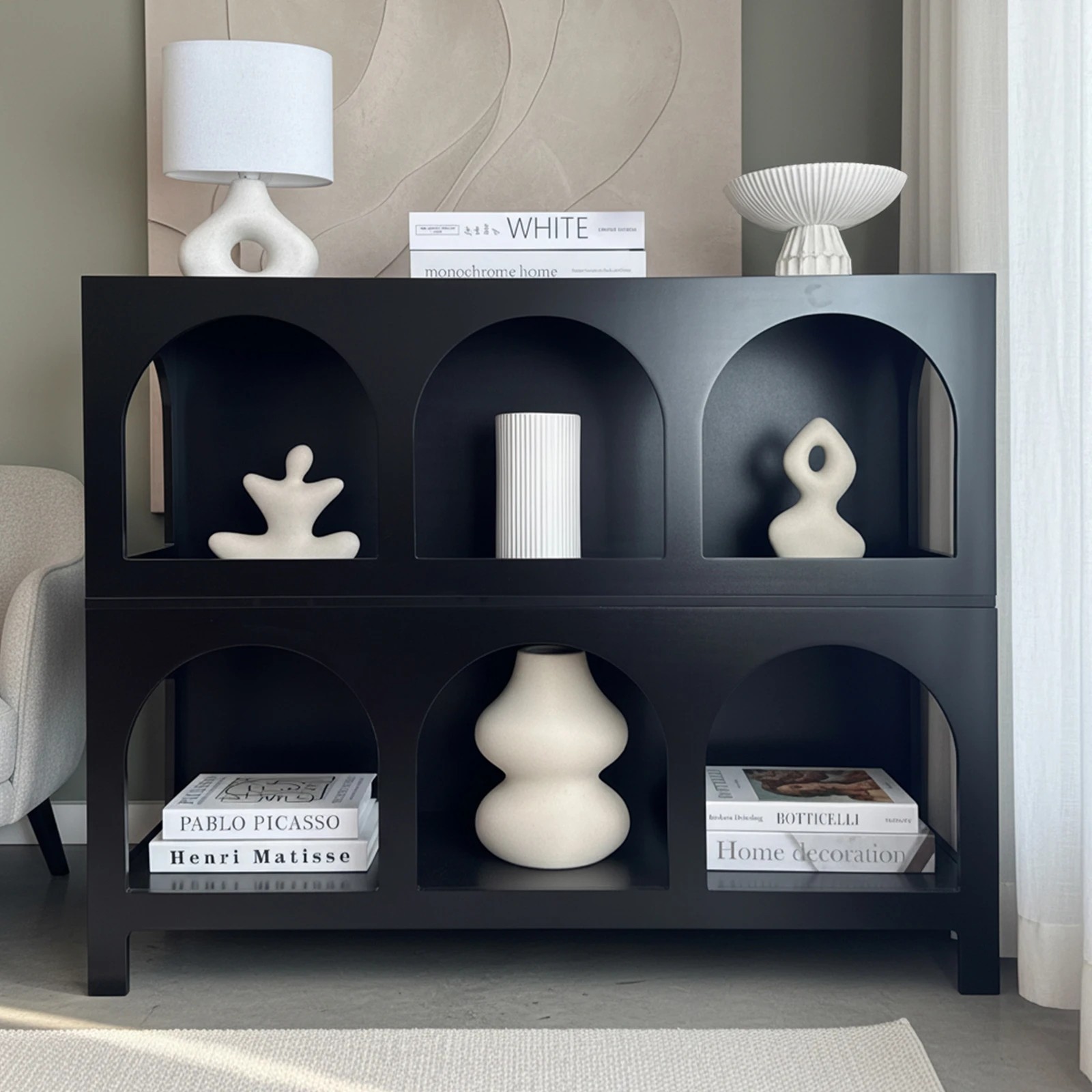 Oikiture Shelving Unit Display Shelf Storage Stand Bookcase Bookshelf ...