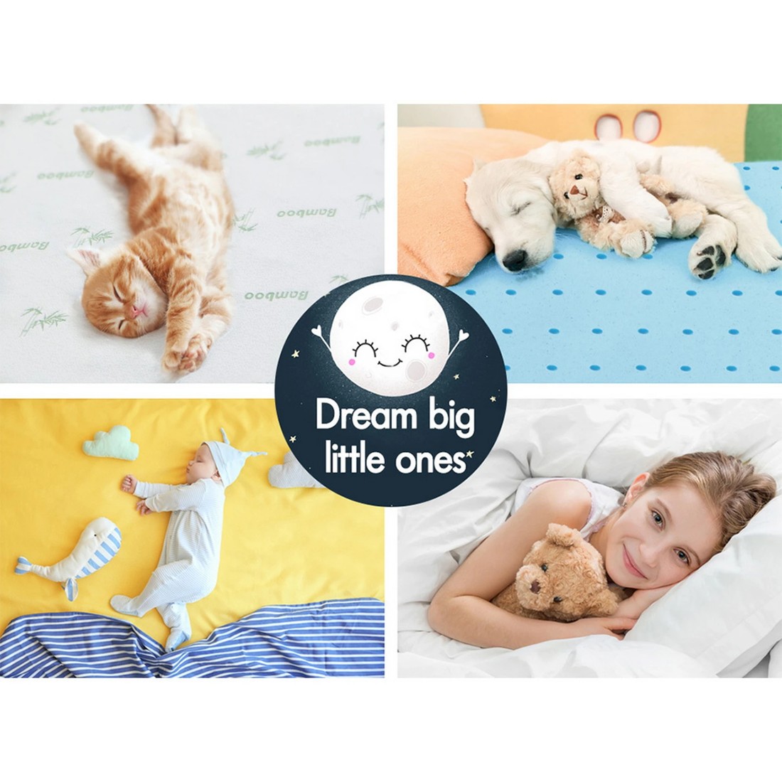 STARRY EUCALYPT Memory Foam Mattress Topper Ventilated Gel Bamboo 5cm ...