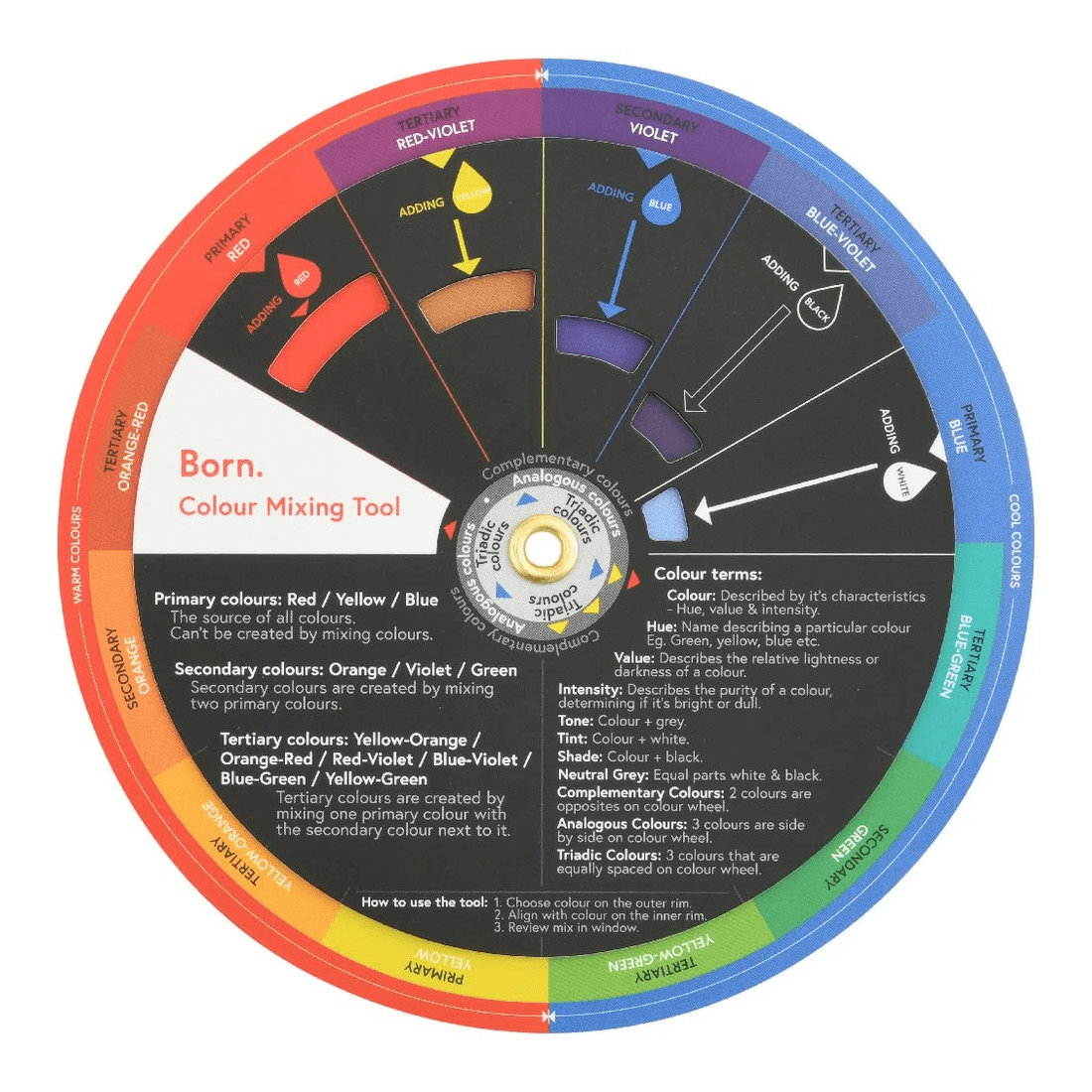 Born Artist Colour Wheel & Mixing Tool - Kmart