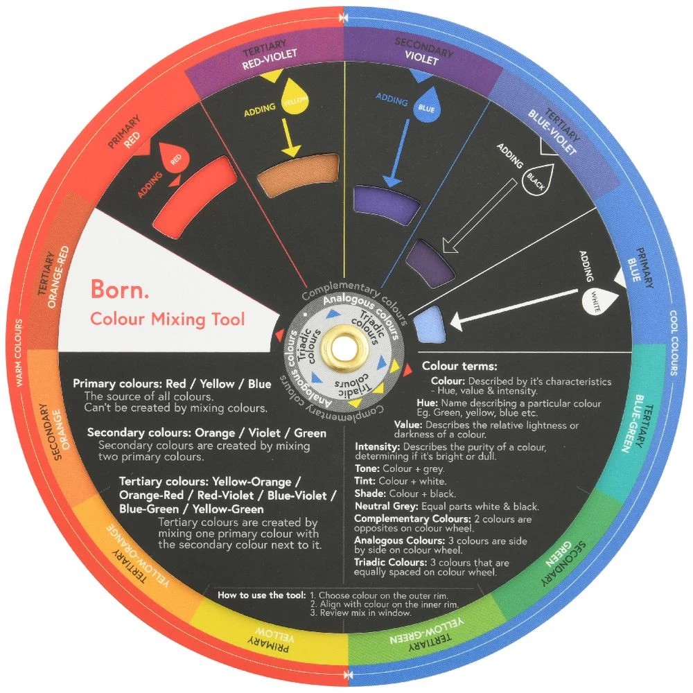 Born Artist Colour Wheel & Mixing Tool - Kmart