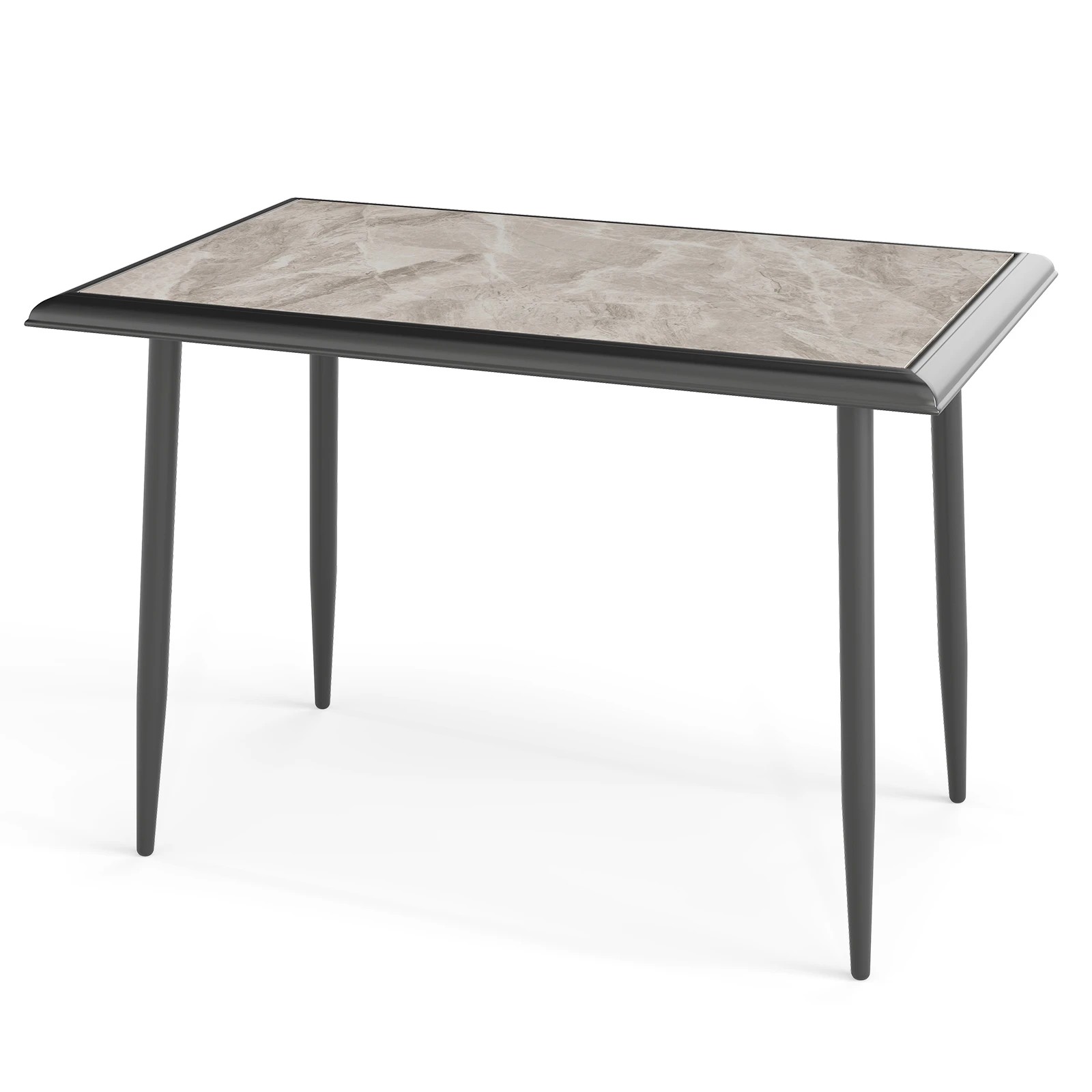 Costway Dining Table Metal Frame Rectangular Kitchen Table Indoor ...