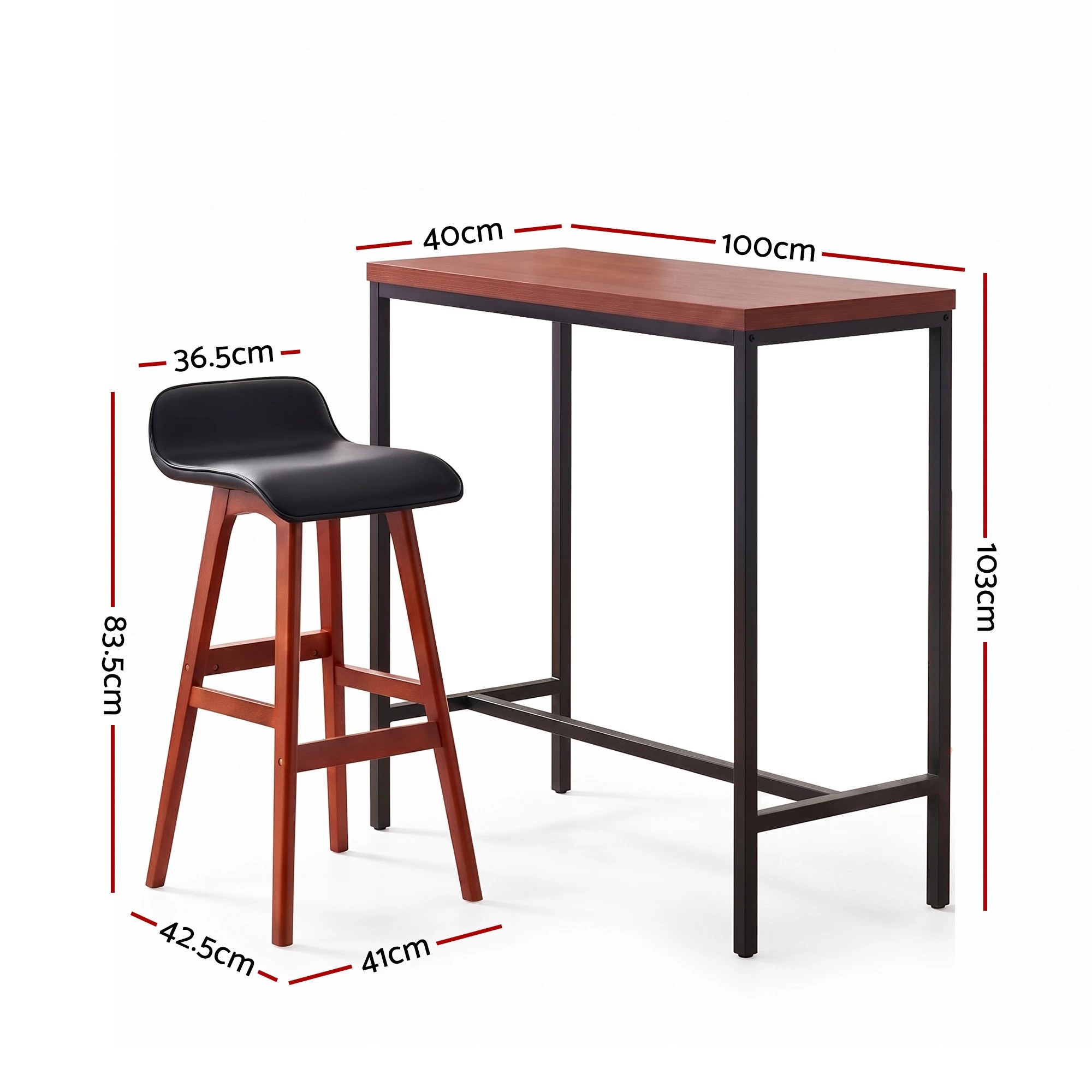 Artiss 3Pcs Bar Table and Stools Set Dining Desk Kitchen Chairs Cafe ...
