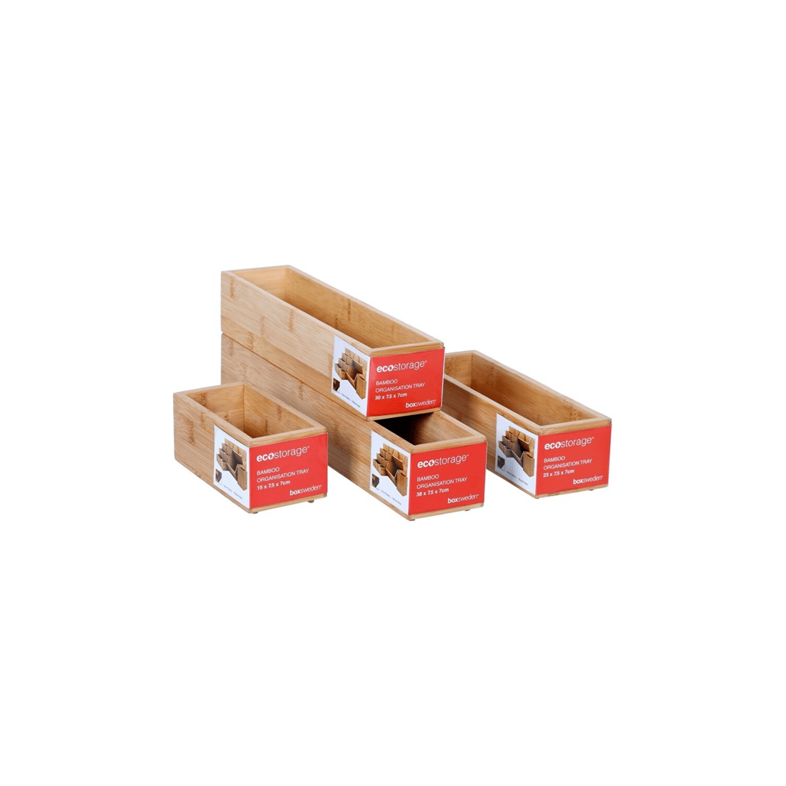 Boxsweden Bamboo Organisation Tray 15x7.5cm Modular Storage Tray ...