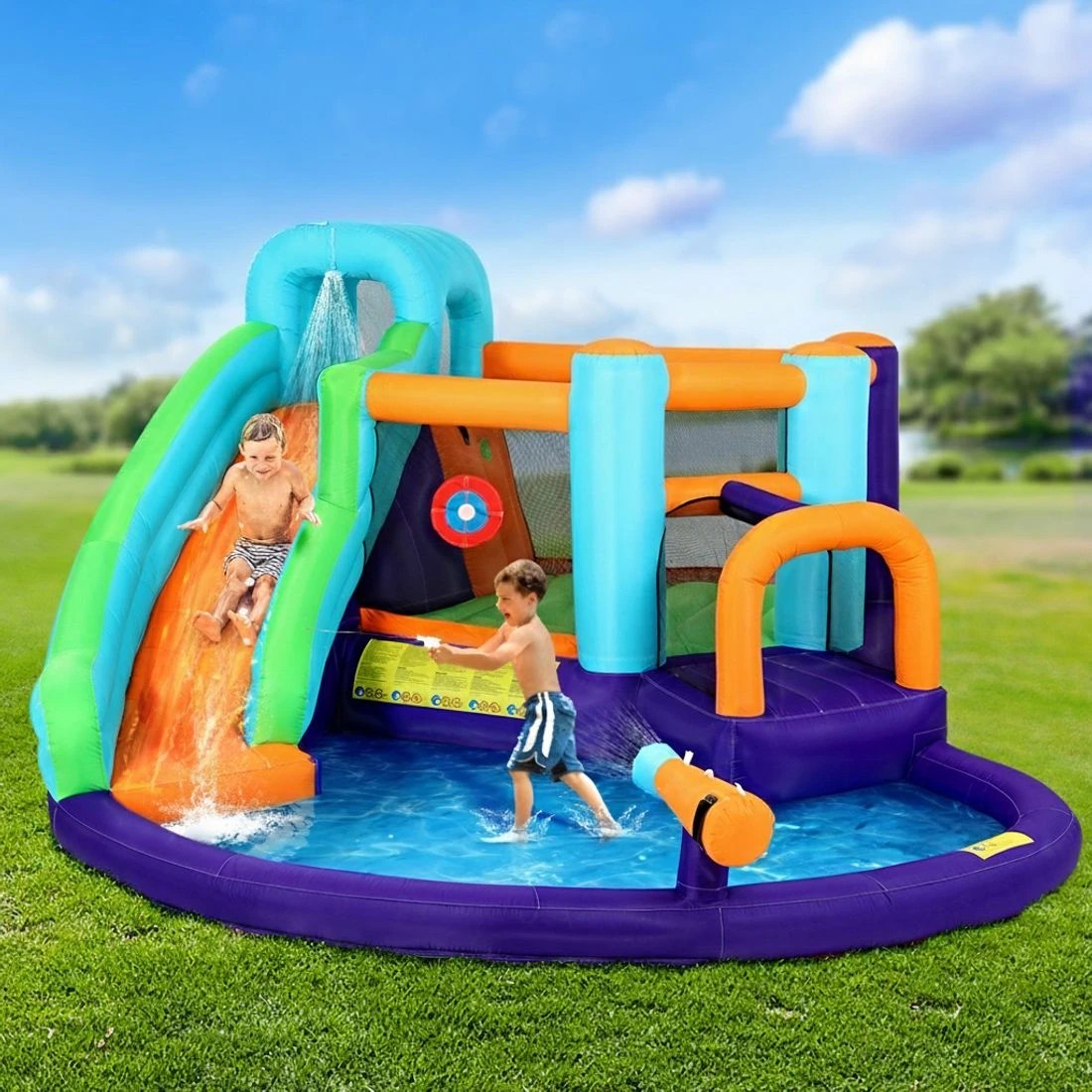 AirMyFun Inflatable Water Slide Kids Jumping Castle Trampoline Outdoor ...