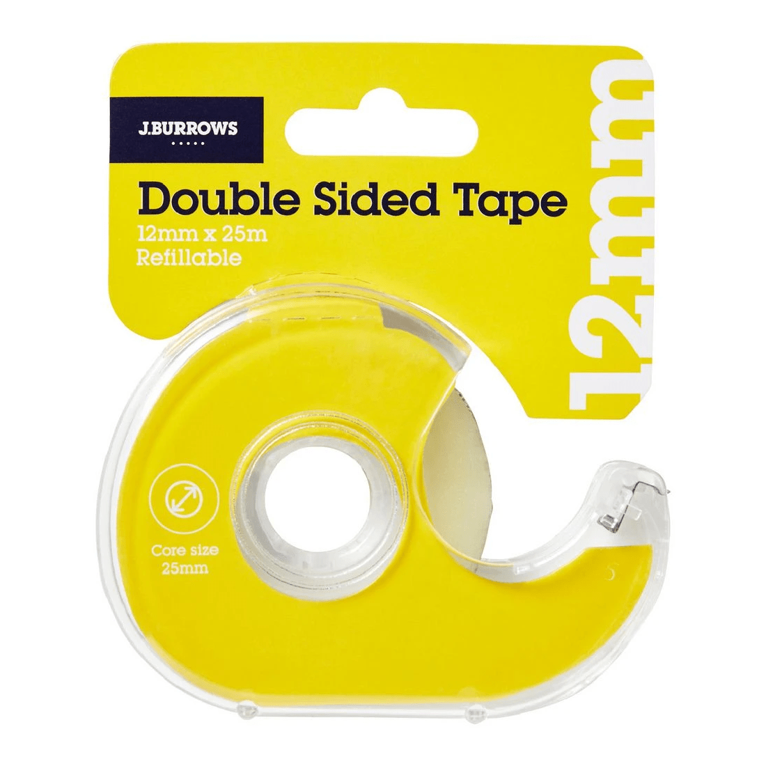J.Burrows Double-sided Tape with Dispenser 12mm x 25m - Kmart