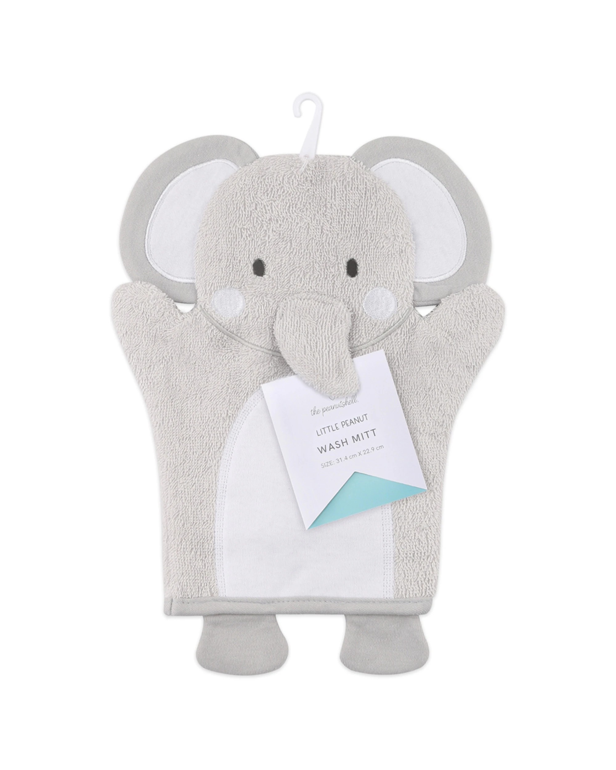 The Peanutshell Elephant Wash Mitt Baby Nursery Decor 100 Percent ...