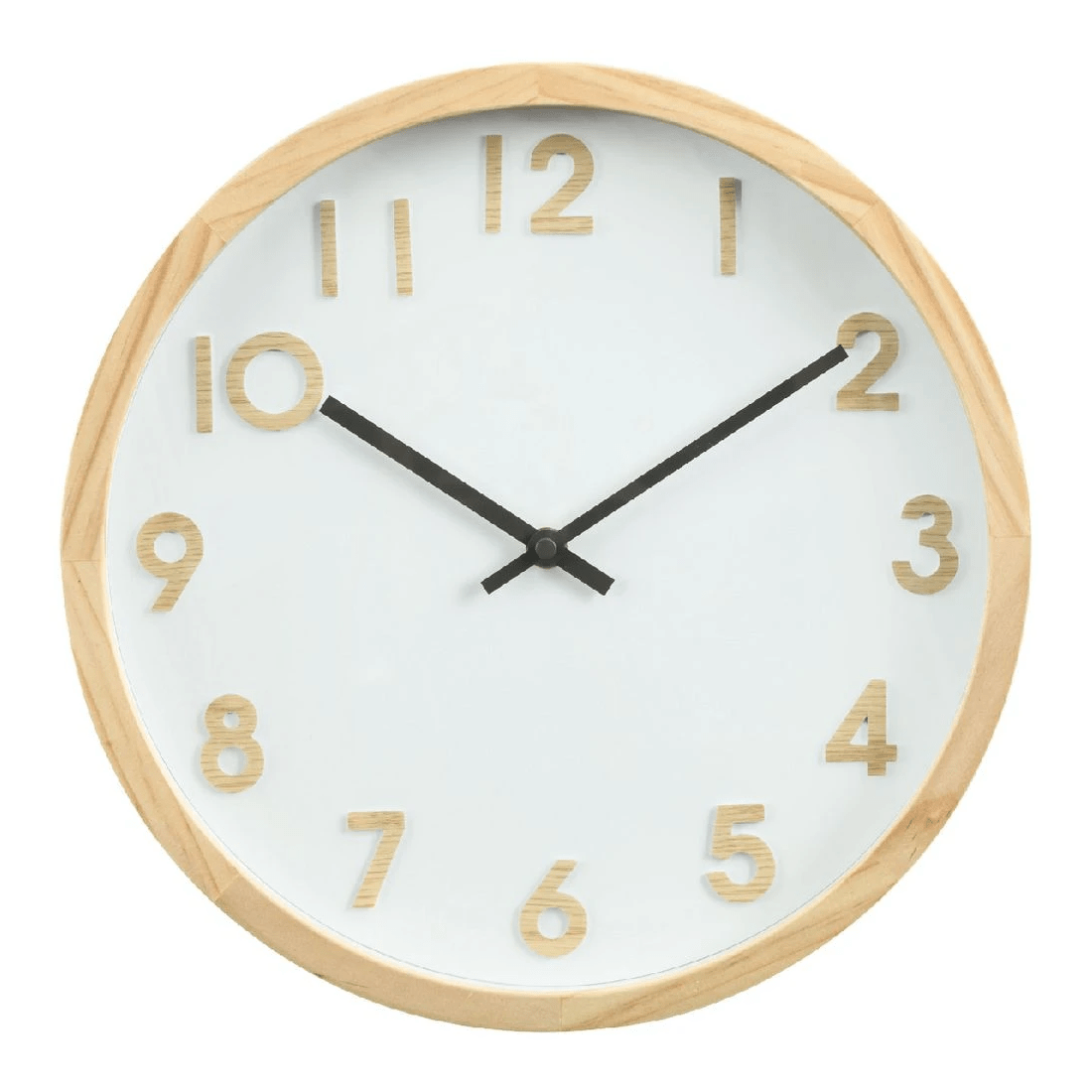 Otto 30cm Wall Clock Natural/White - Kmart