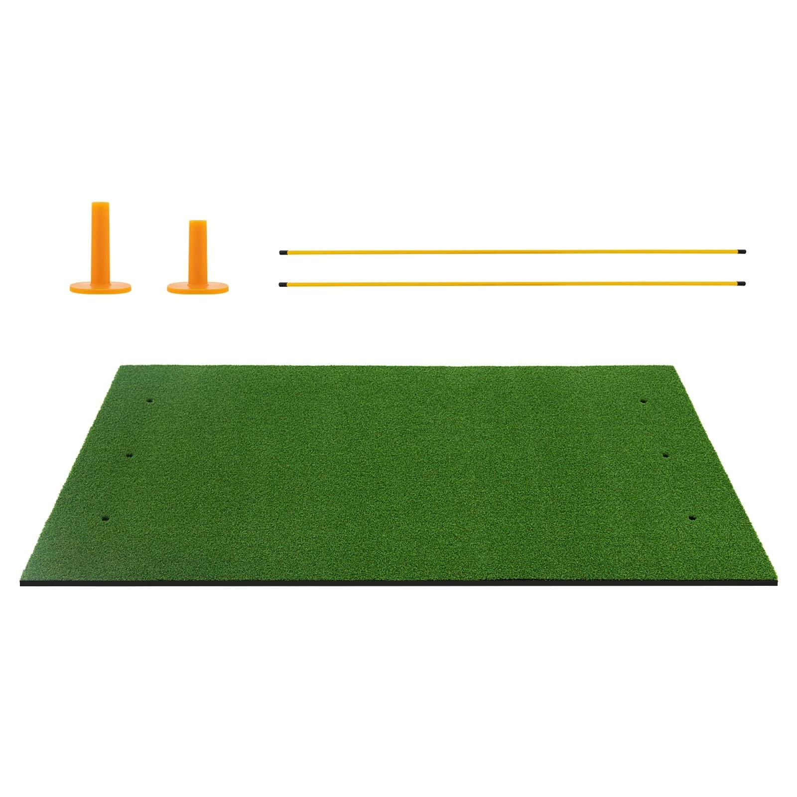 Costway Golf Hitting Practice Mat Artificial Turf Pad 2 Rubber Tees ...
