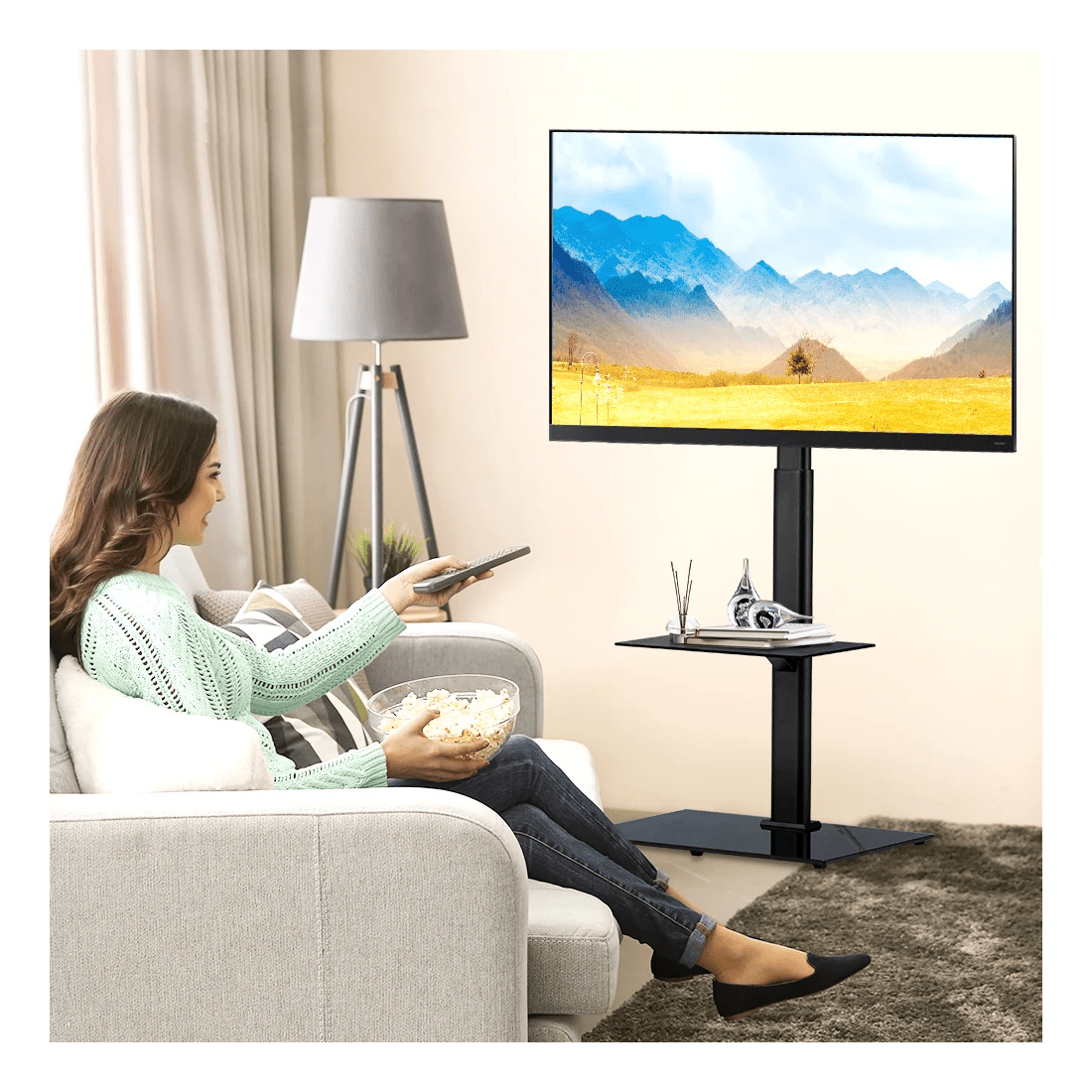 ZUNI TV Stand Bracket with Laptop Shelf for 32-65 inch TVs for Bedroom ...