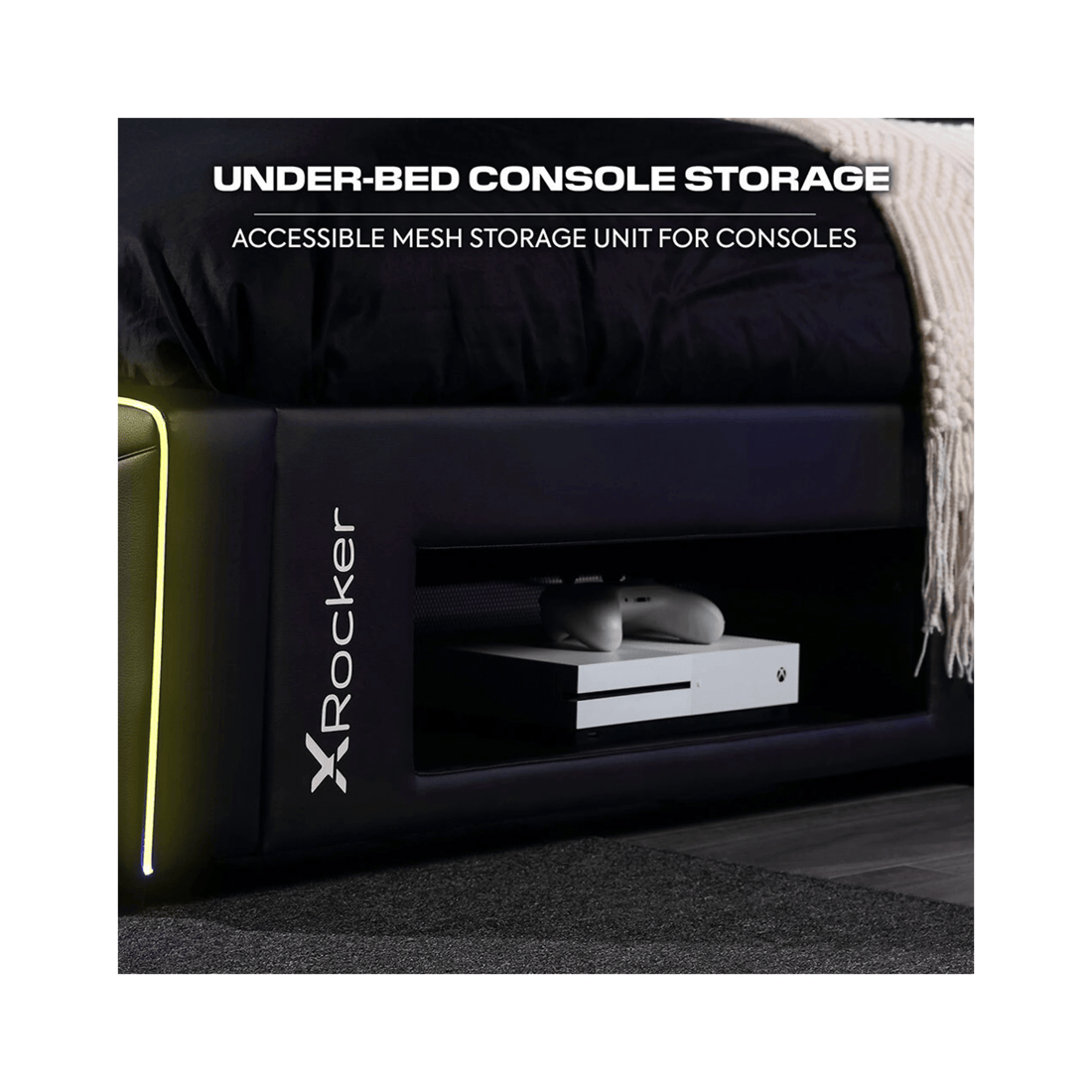 X Rocker Oracle Junior Single Gaming Bed Frame W/ Adjustable Twist Tv ...