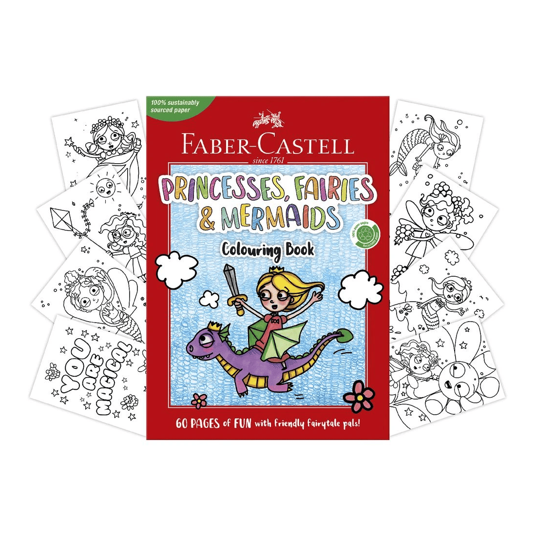 Faber-Castell Princesses & Mermaids Colouring Book 60 Pages - Kmart