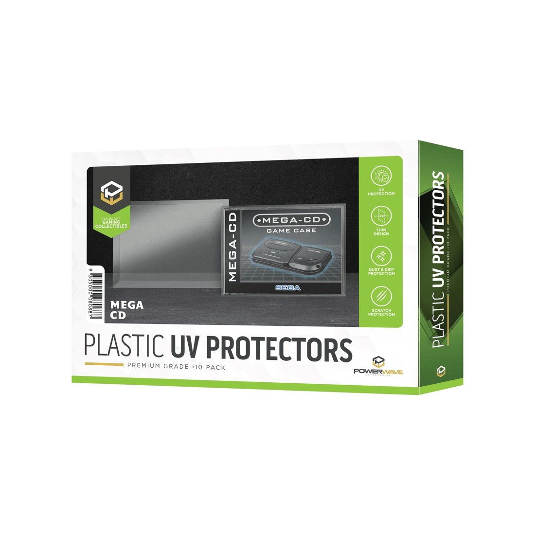 Powerwave Mega CD Game Case 0.5mm Plastic UV Protector 10 Pack - Clear ...