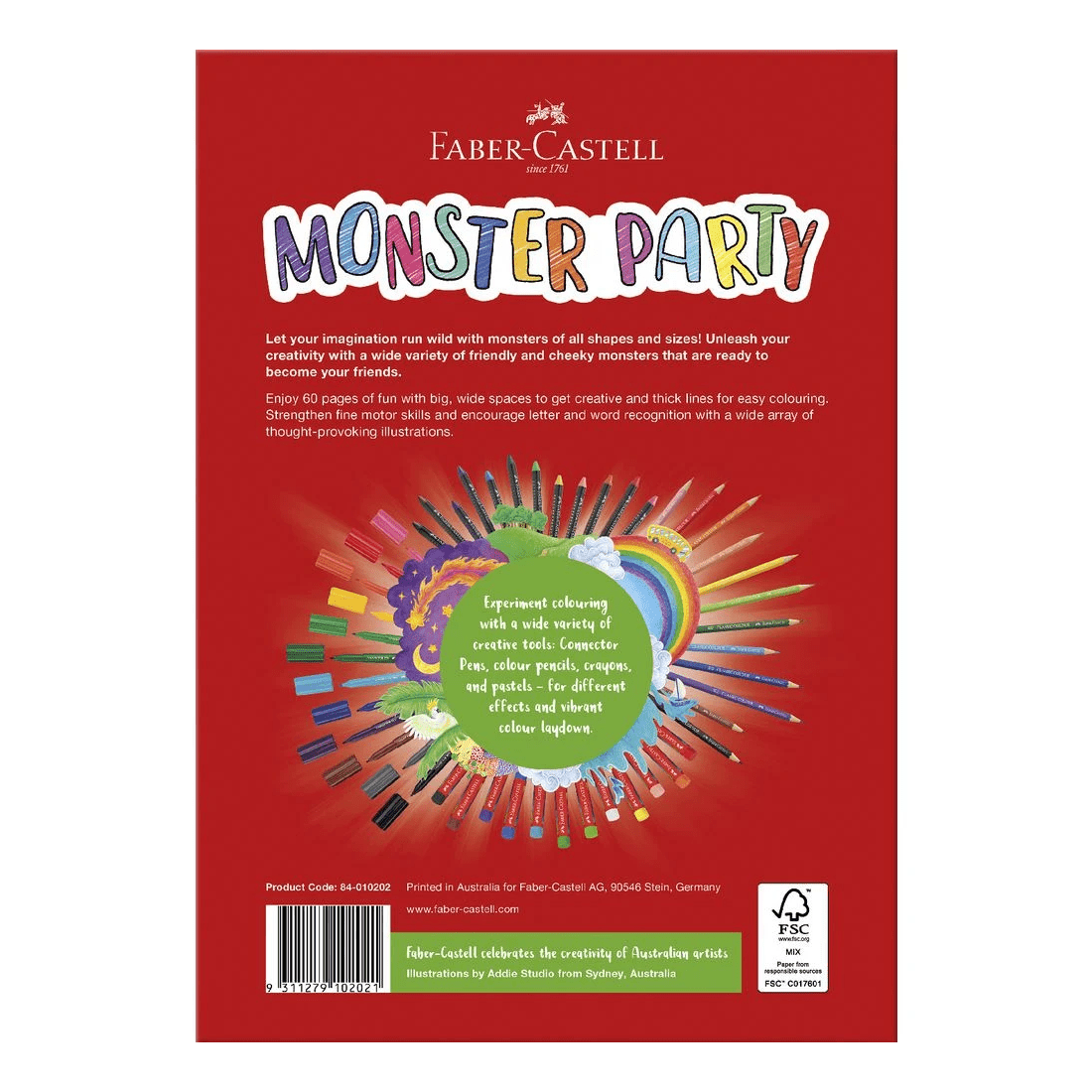 Faber-Castell Monster Mayhem Colouring Book 60 Pages - Kmart