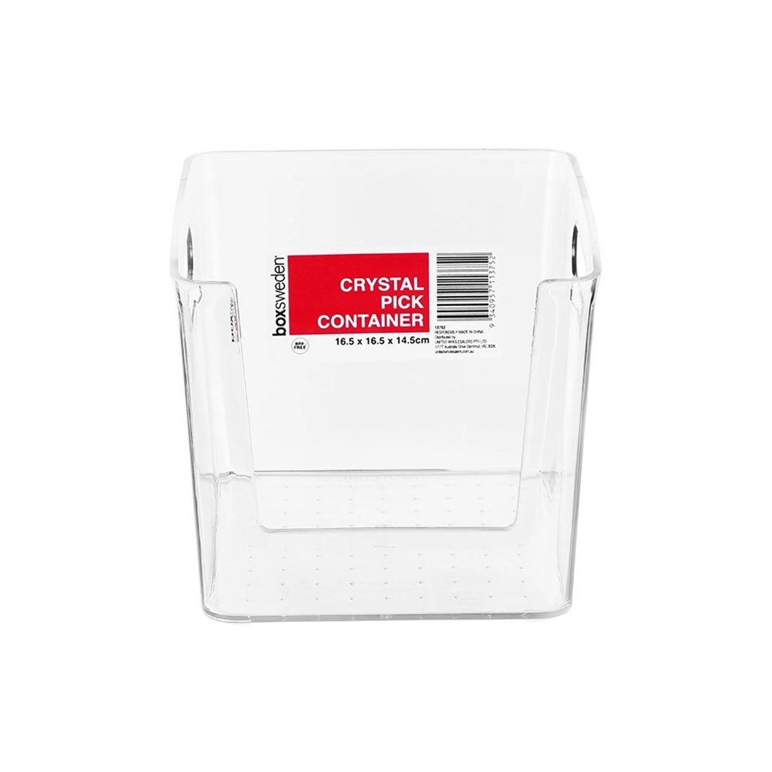 Boxsweden Crystal Pick Container 3 Pack 16.5 x 16.5 x 14.5cm Durable ...