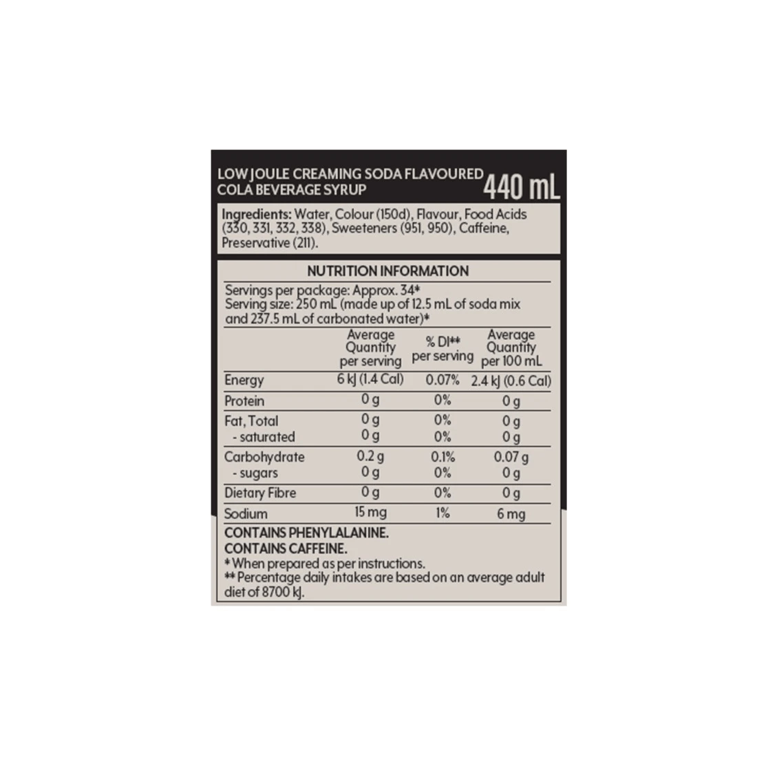 Pepsi-Cola Sodastream Creaming Soda Mix 440ml - Kmart